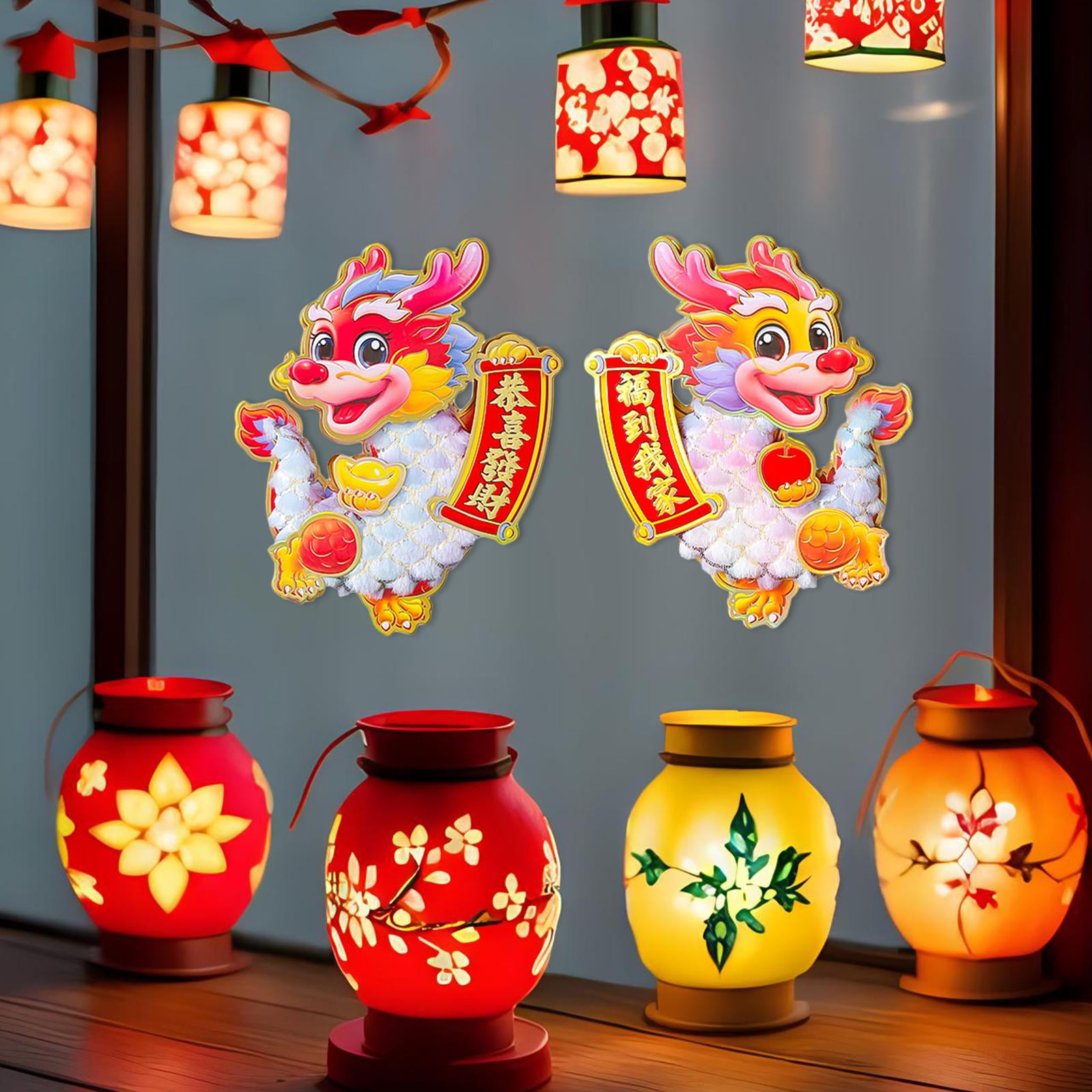 Abbraccia 2Pcs Chinese New Year Door Sticker 2024 Chinese New Year ...