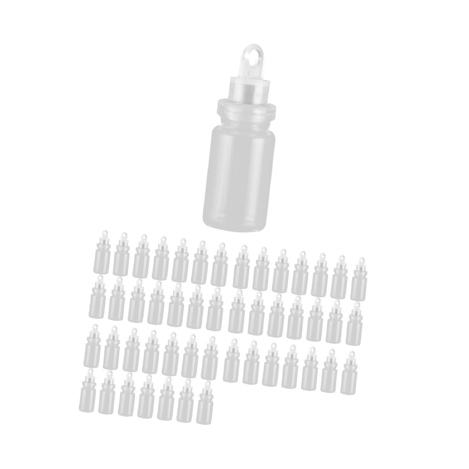 Abbraccia 50 Pieces Mini Vials Glass Bottles Message Bottle 1.1x0.4inch ...