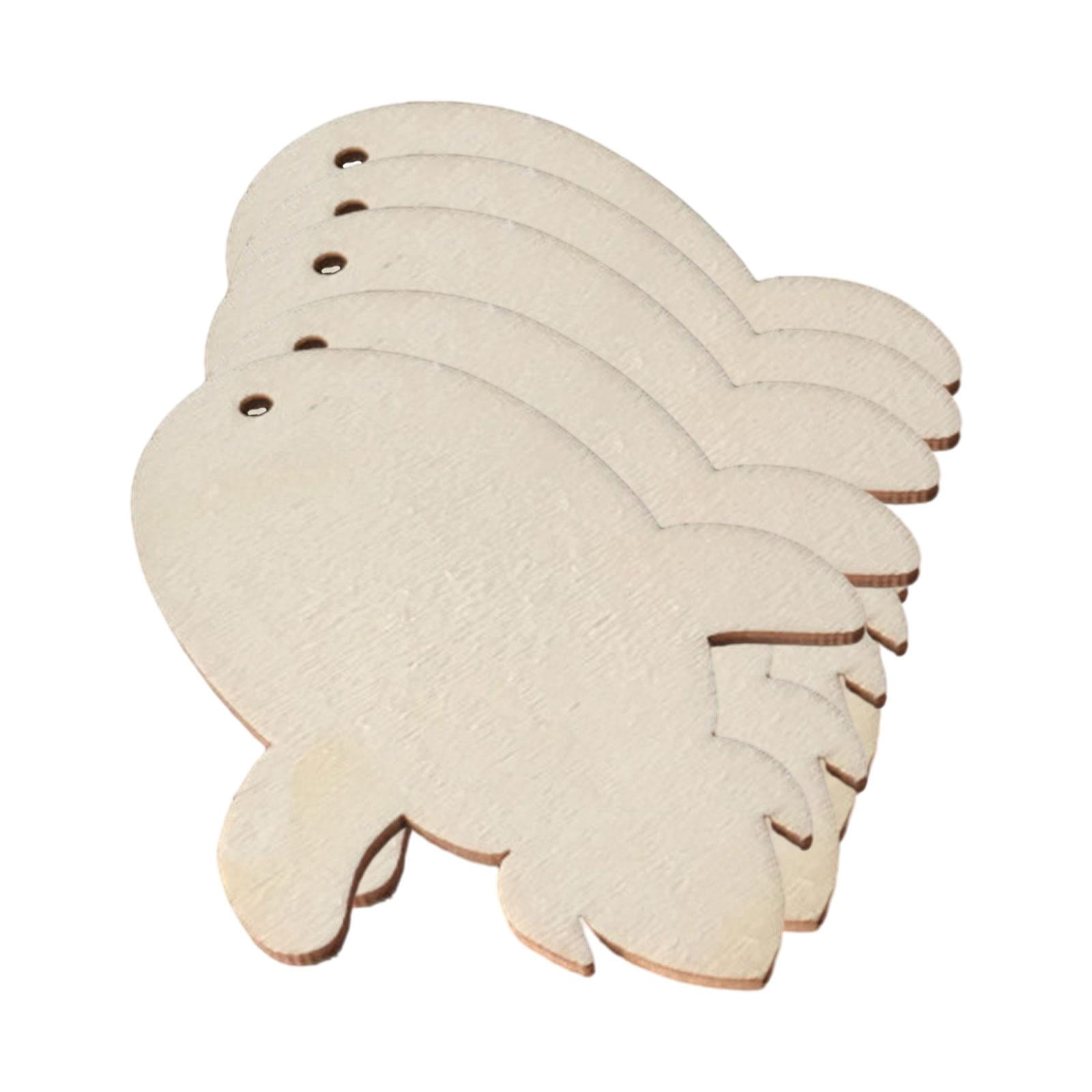 Abbraccia 5x Unfinished Blank Wood Pieces with Hole, Wooden Tags ...