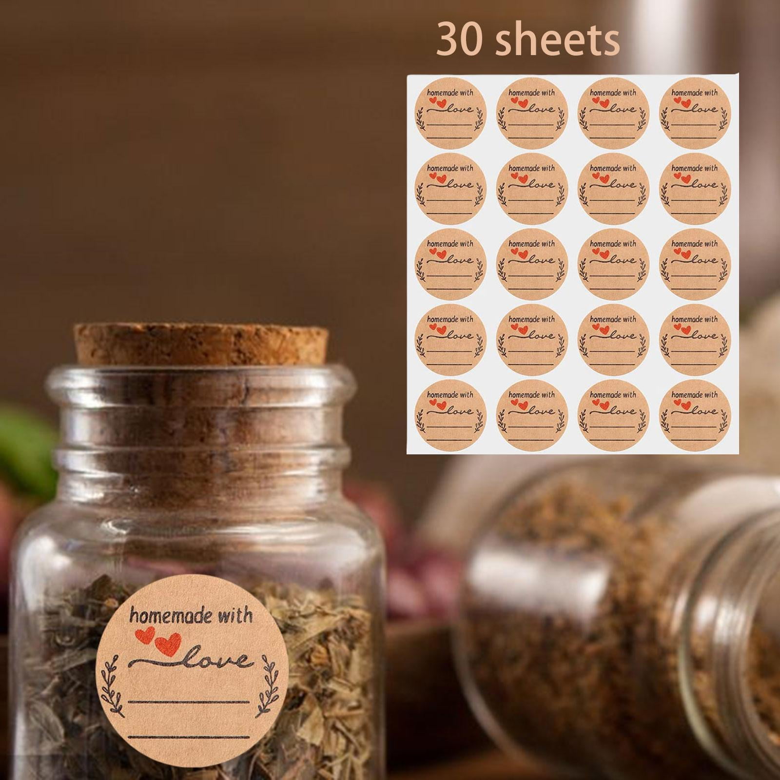 Abbraccia 600Pcs Jar Labels, Envelope Stickers Decals for Food ...