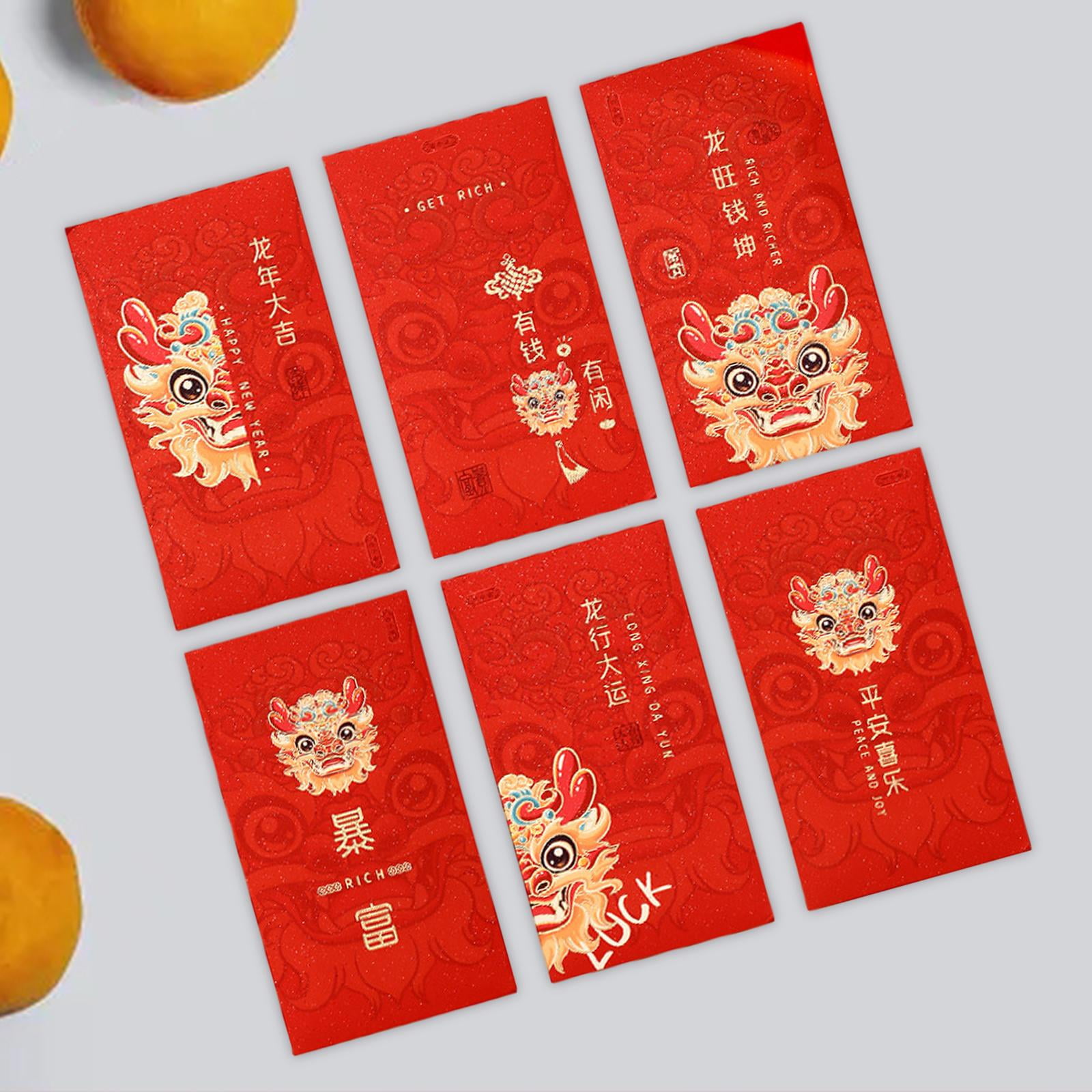 Abbraccia 6Pcs Chinese Lunar New Year Red Envelopes Lucky Money ...