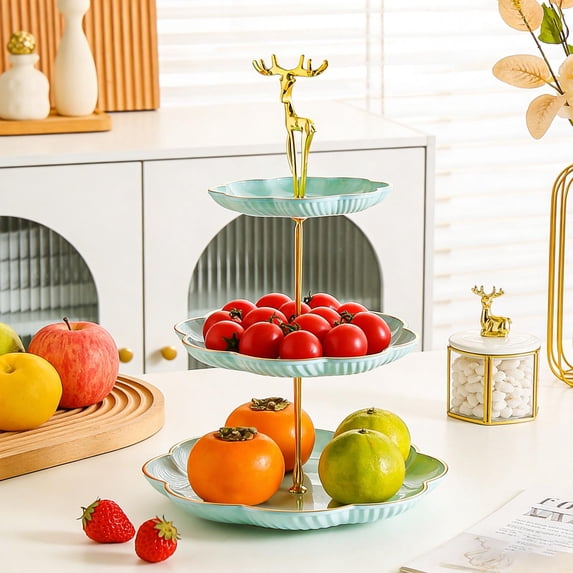 Abbraccia Cake Stand 3 Tiered Serving Platter Cupcake Tray Fruit ...