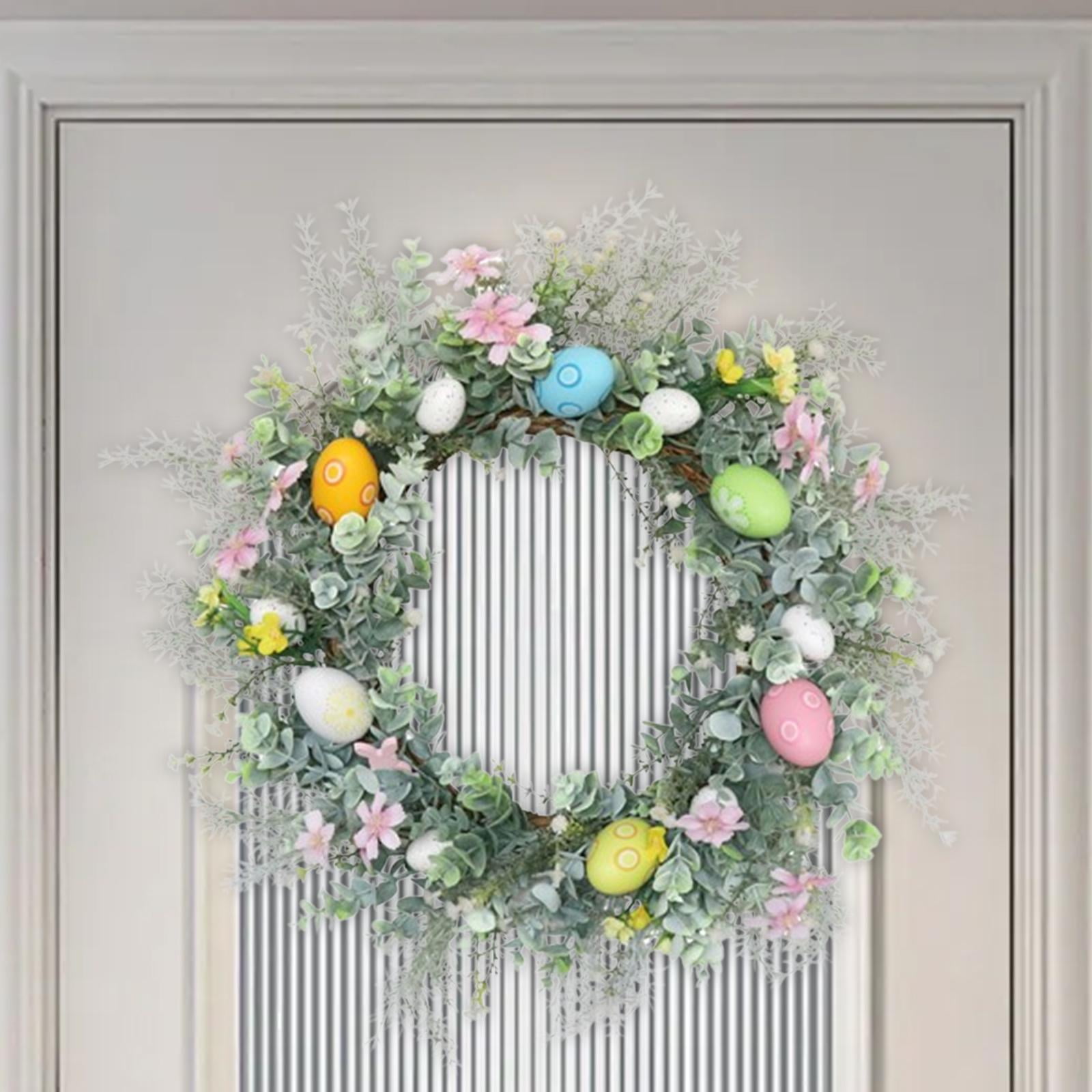 Abbraccia Easter Egg Wreath Easter Door Wreath for Front Door Farmhouse ...