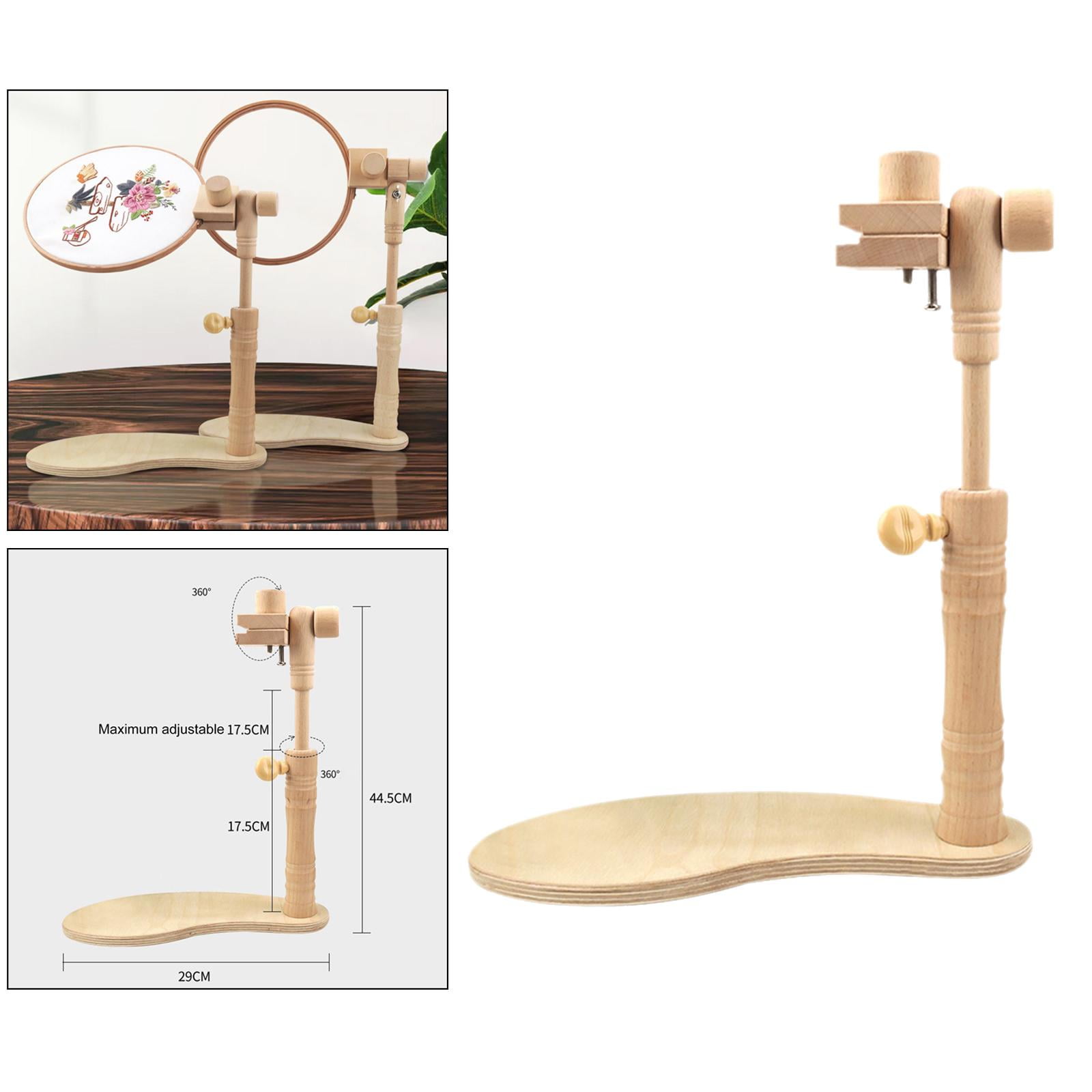Abbraccia Embroidery Hoop Stand, Adjustable Beech Wood Embroidery Hoop ...