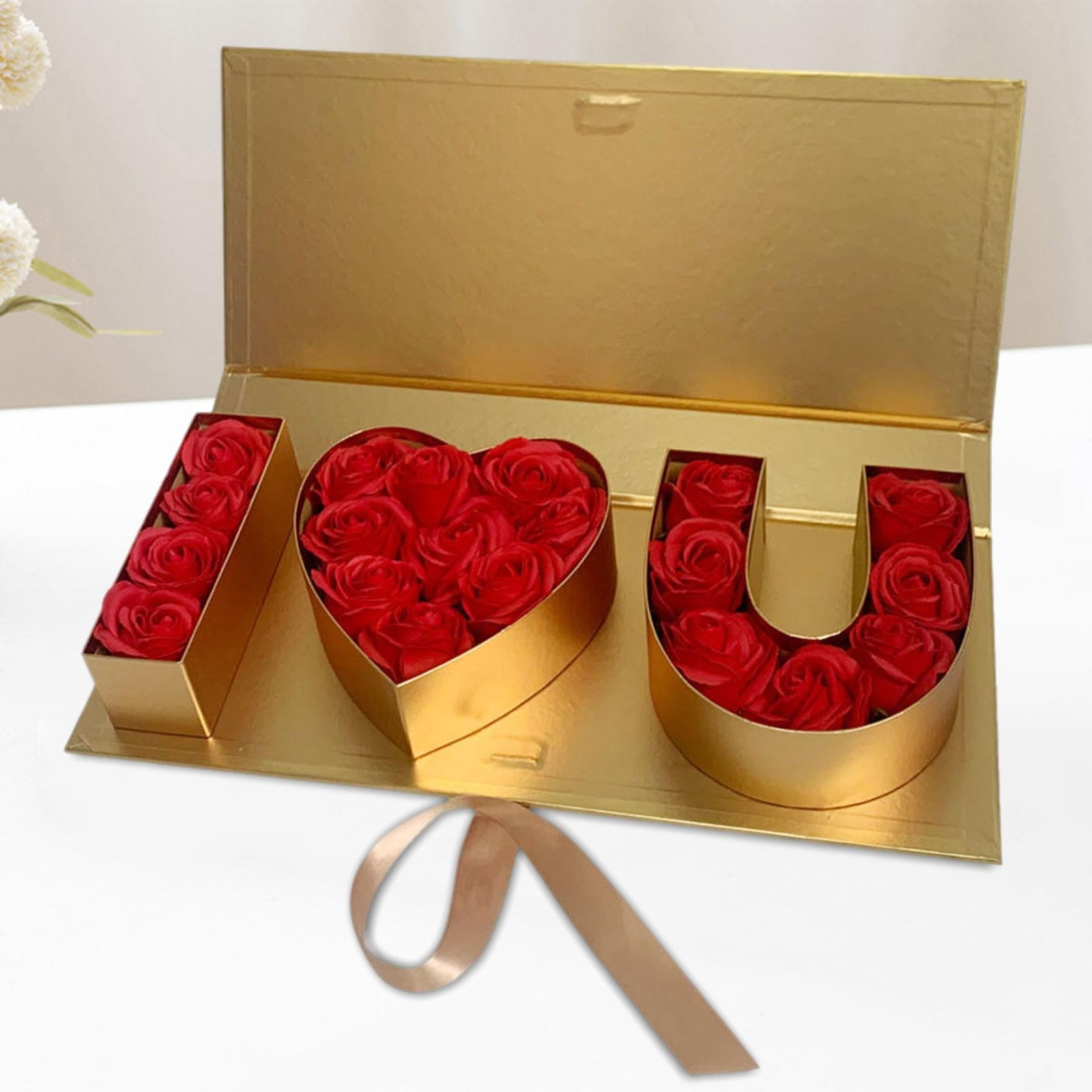 Abbraccia Empty Flower Gift Box Fillable Letters Container Decorative ...