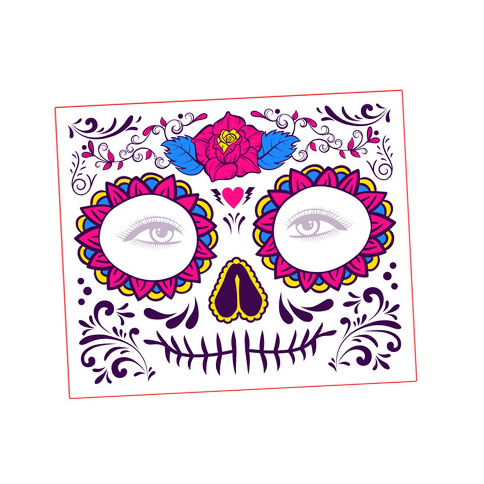 Abbraccia Halloween Face Sticker, Day of The Dead Face Sticker, Costume ...