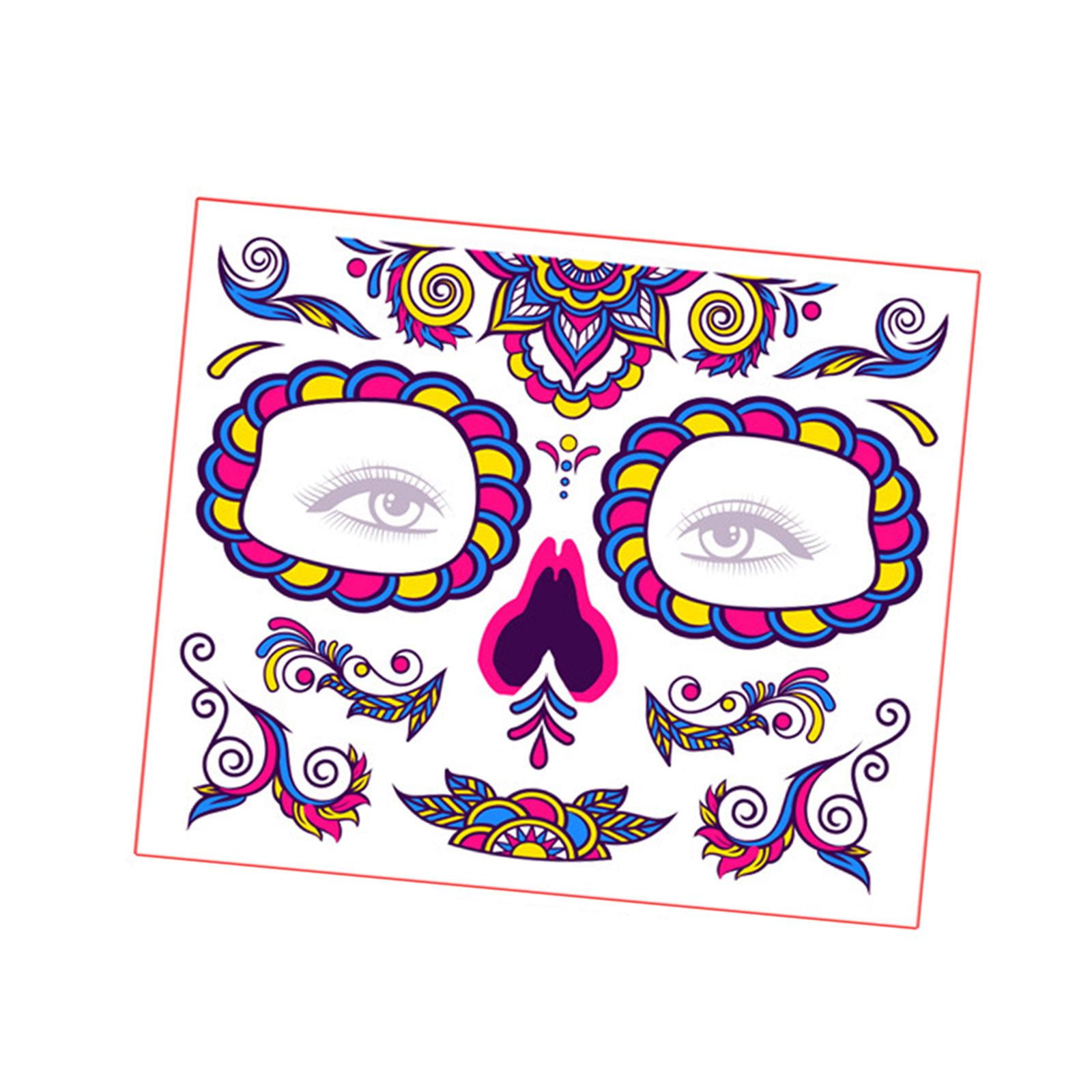 Abbraccia Halloween Face Sticker, Day of The Dead Face Sticker, Costume ...