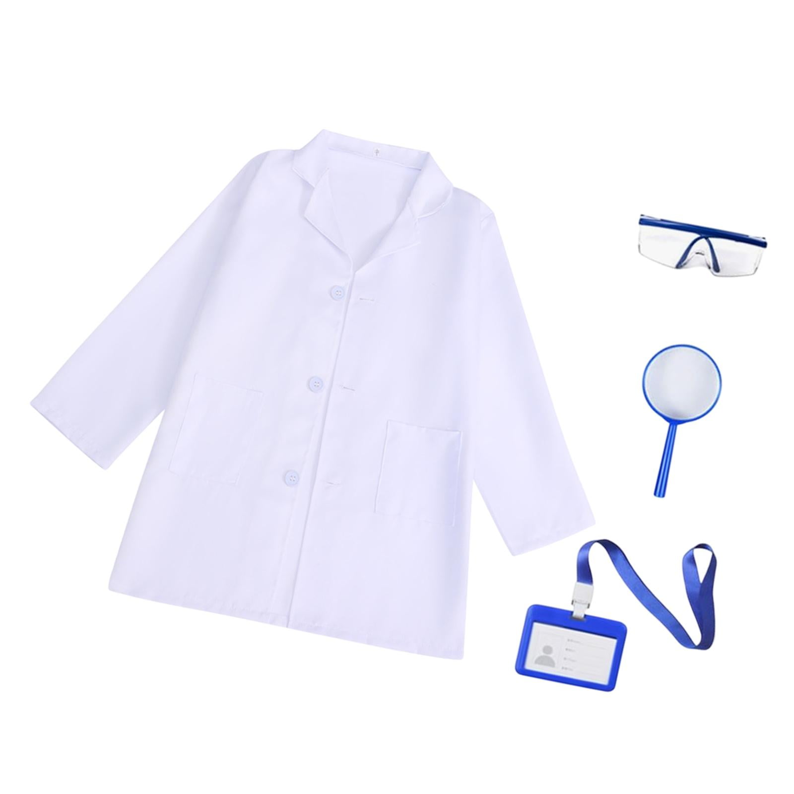 Abbraccia Kids Doctor Coat Dress up Long Sleeve Lab Coat for Ages 4-6 ...