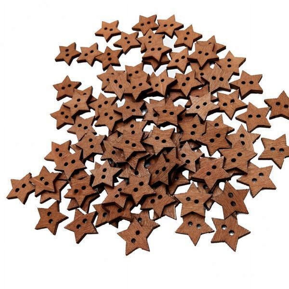 Abbraccia Star-Shaped Wooden Buttons Set for Sewing and Crafting - Pack ...