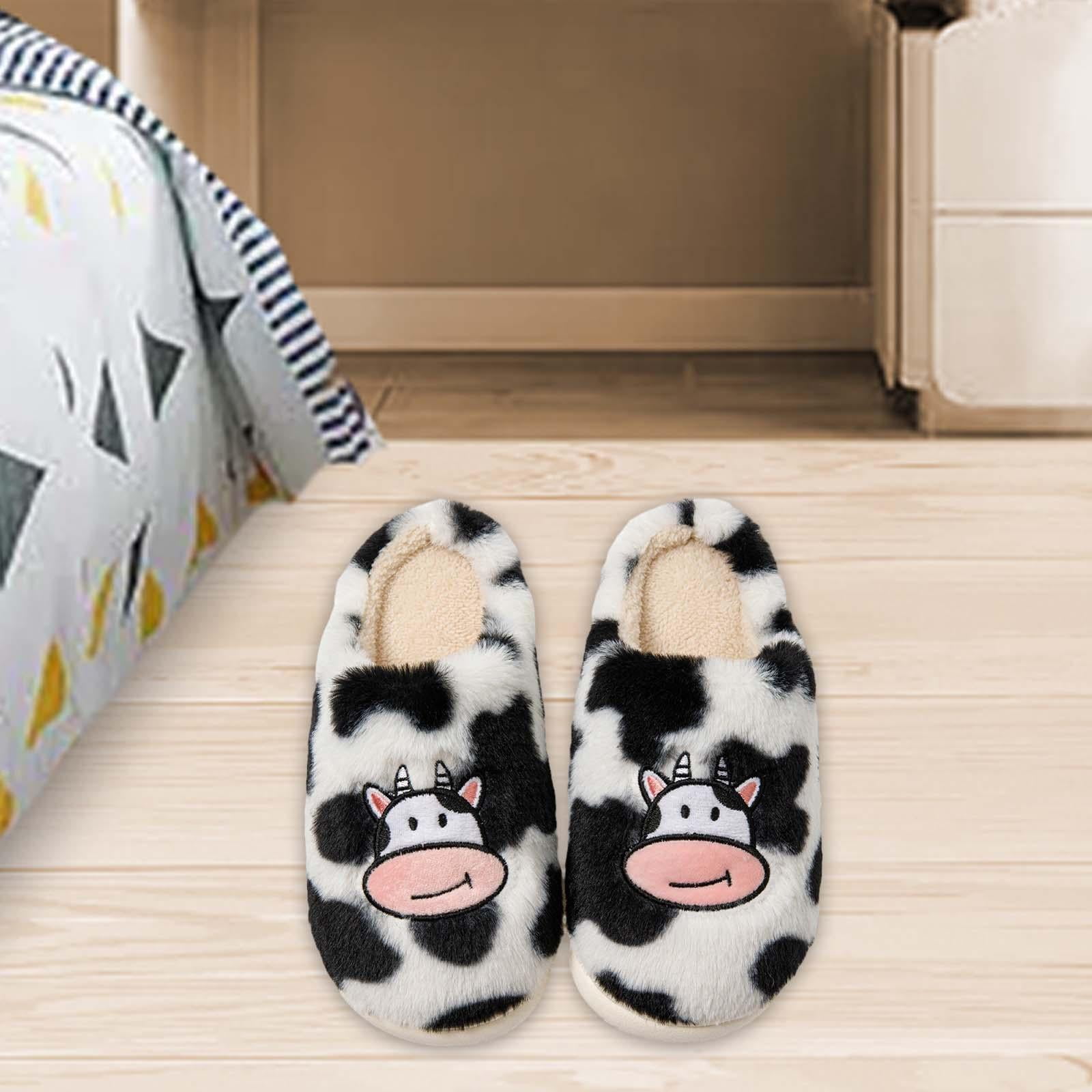 Abbraccia Warm Winter Slippers for Women House Slippers Cow Plush ...
