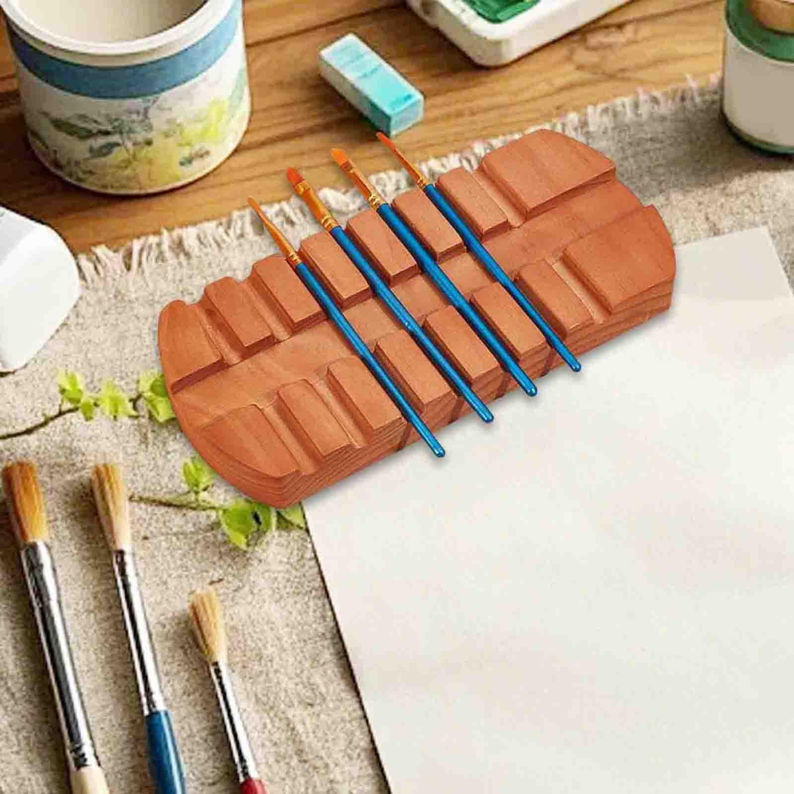 Abbraccia Wooden Paint Brush Holder Art Supply Storage Rack Artist ...