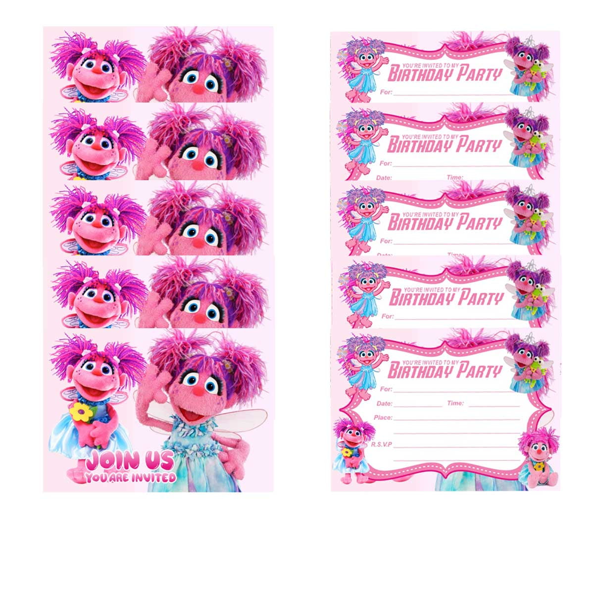 Abby Cadabby Invitations Cards Stock Bulk Birthday Invite Fill-in Party ...