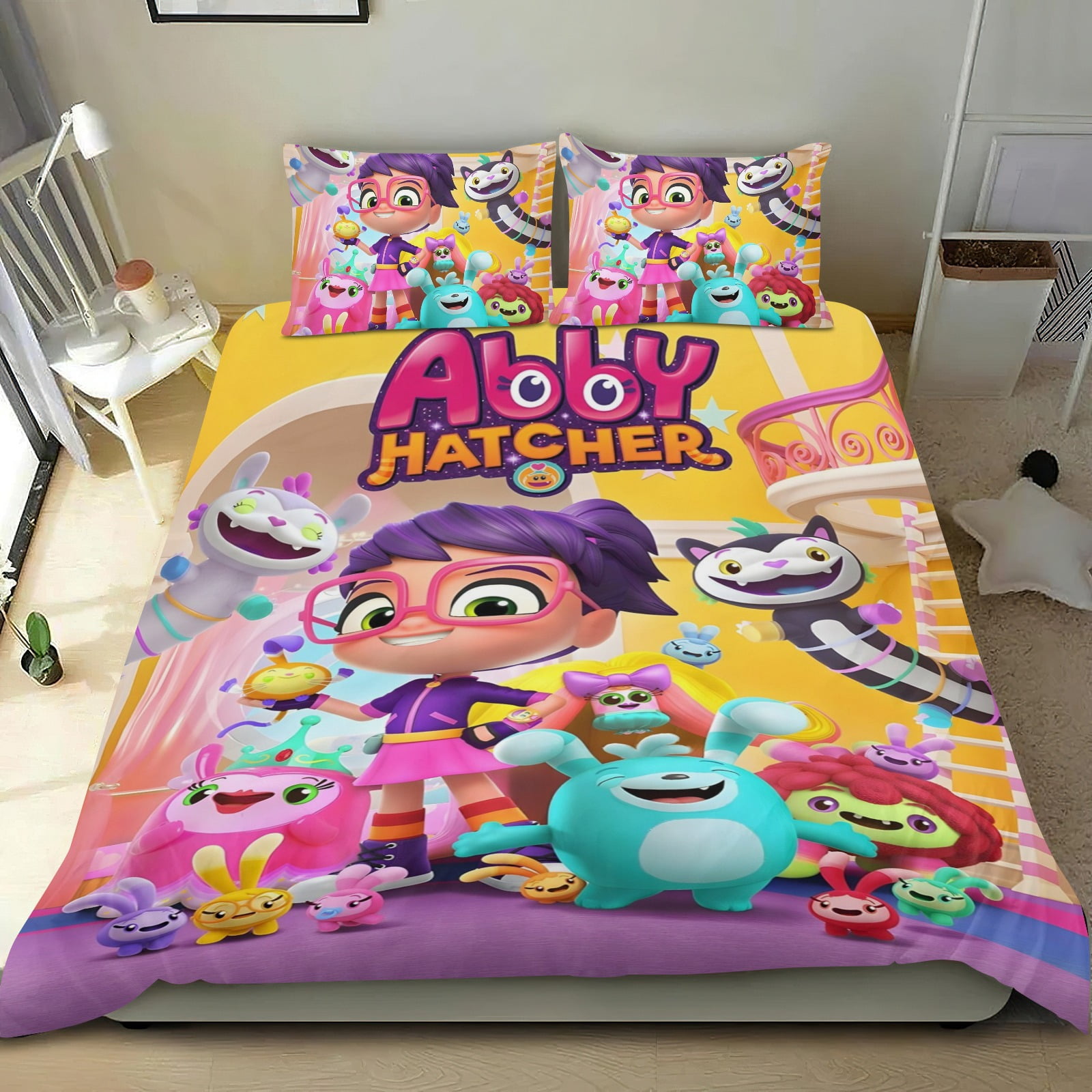Abby Hatcher Comforter Set for Kids Teens Girls Boys,3Pcs Bedding Set Printed Comforter with 2 ...