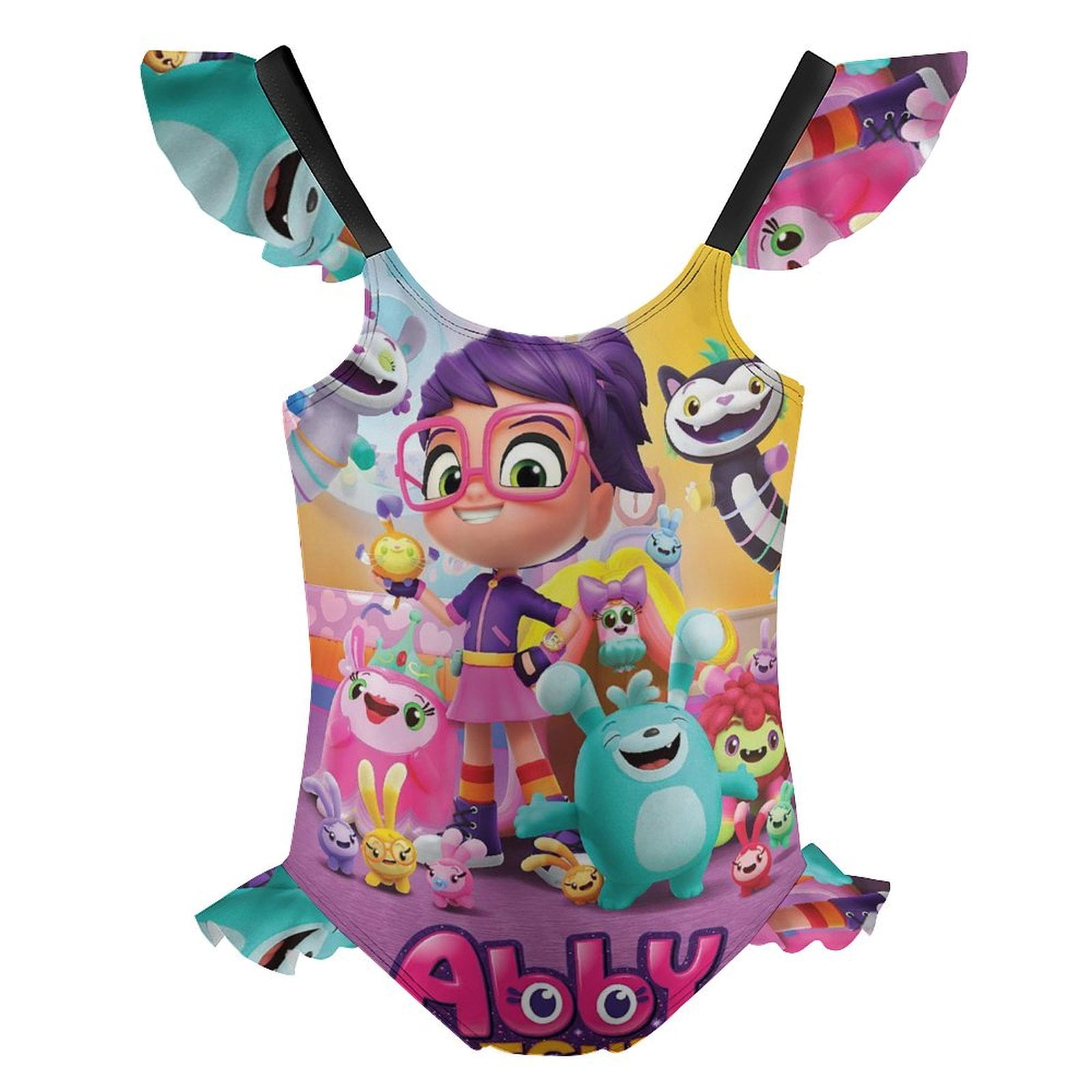 Abby Hatcher swimsuit for Girl Cute Teen Girls One Piece Ruffle Trim ...