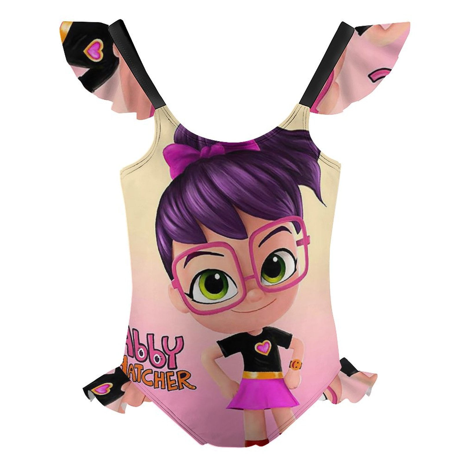 Abby Hatcher swimsuit for Girl Cute Teen Girls One Piece Ruffle Trim Bathing Suits Abby Hatcher ...