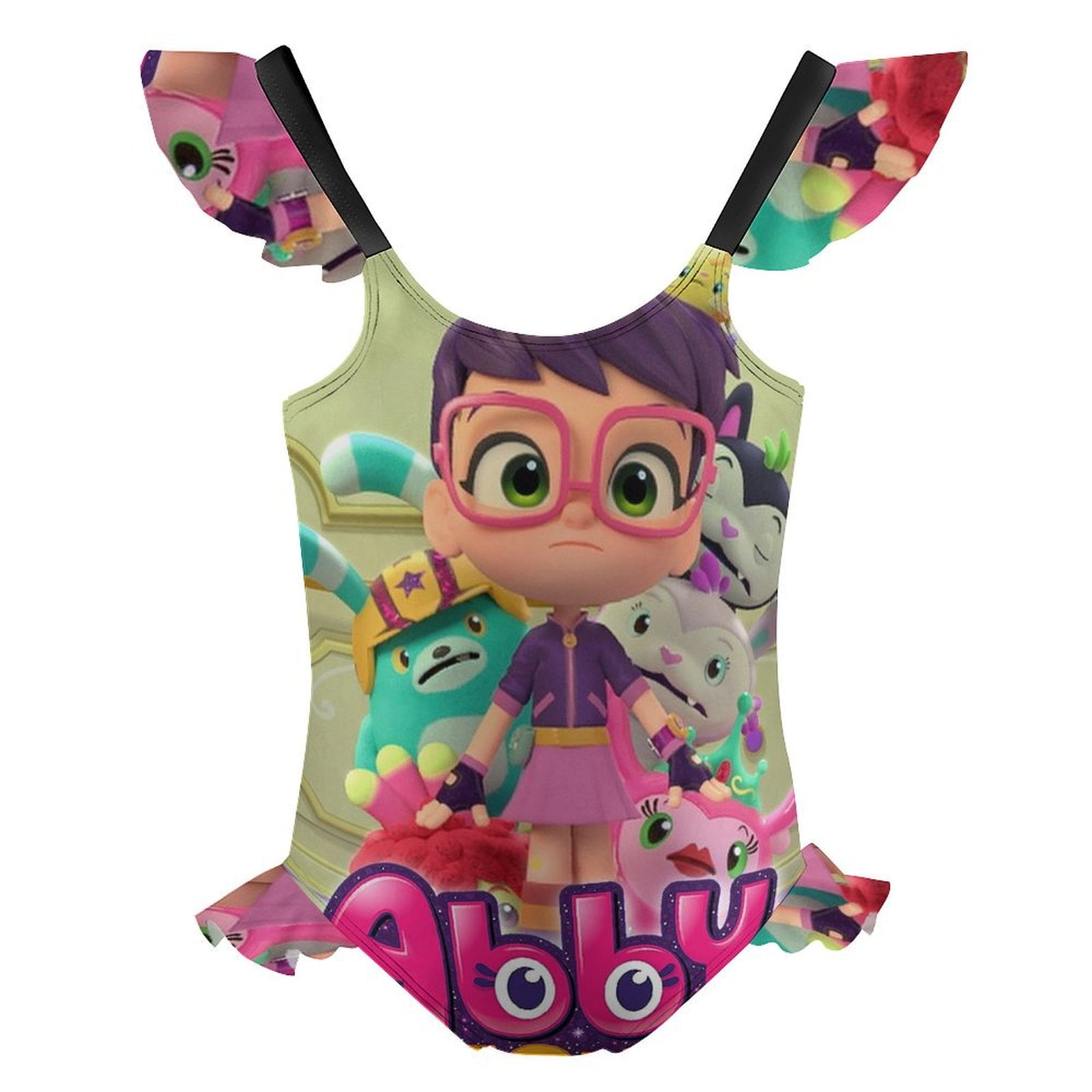 Abby Hatcher swimsuit for Girl Cute Teen Girls One Piece Ruffle Trim Bathing Suits Abby Hatcher ...