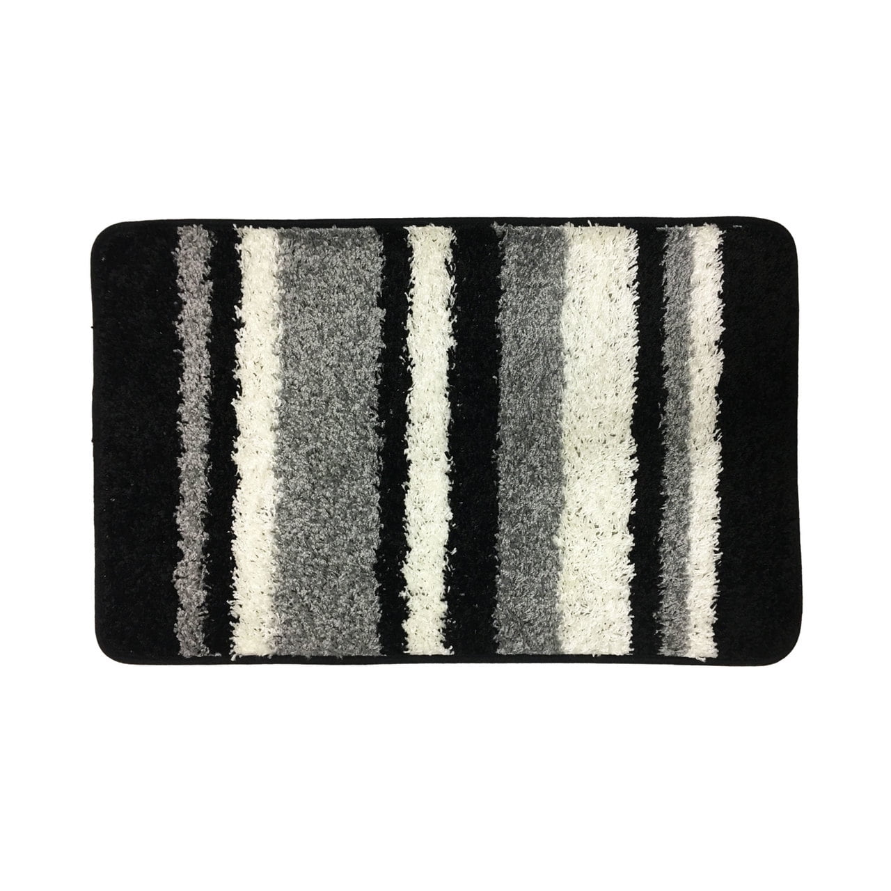 Abby Stripe Bath Rug, 1 pc Bathroom Mat, 20"x32", Black - Walmart.com