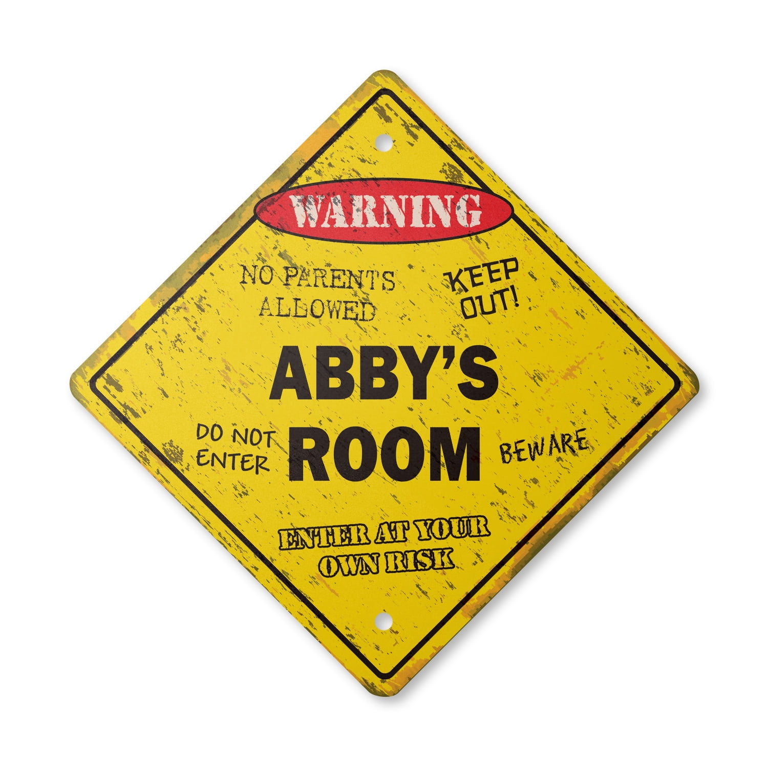 Abby's Room Sign Vintage Crossing Zone Xing | Indoor/Outdoor Plastic ...