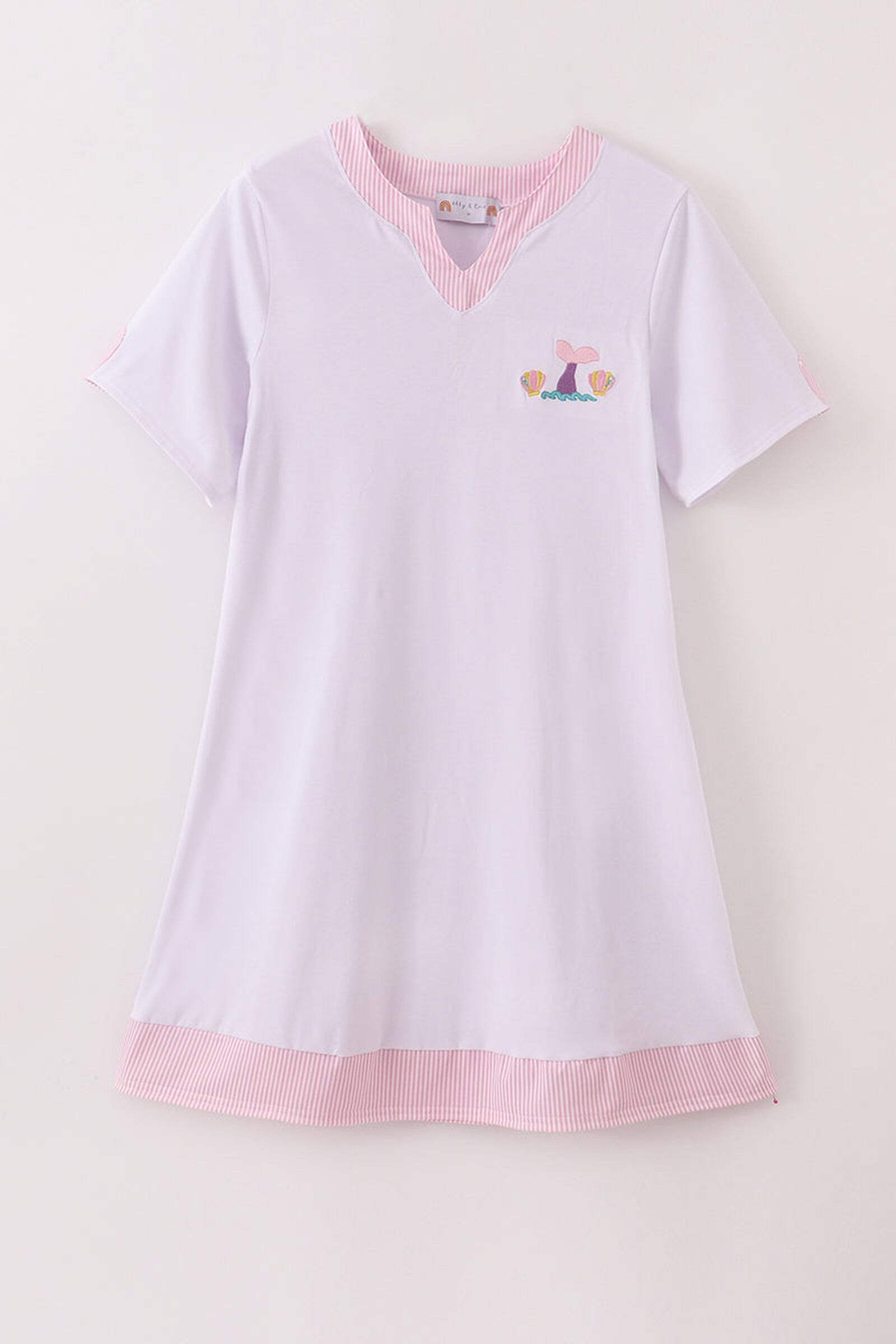 Abby's White Mermaid Embroidered Swim Cover-up | Abby & Evie - Walmart.com