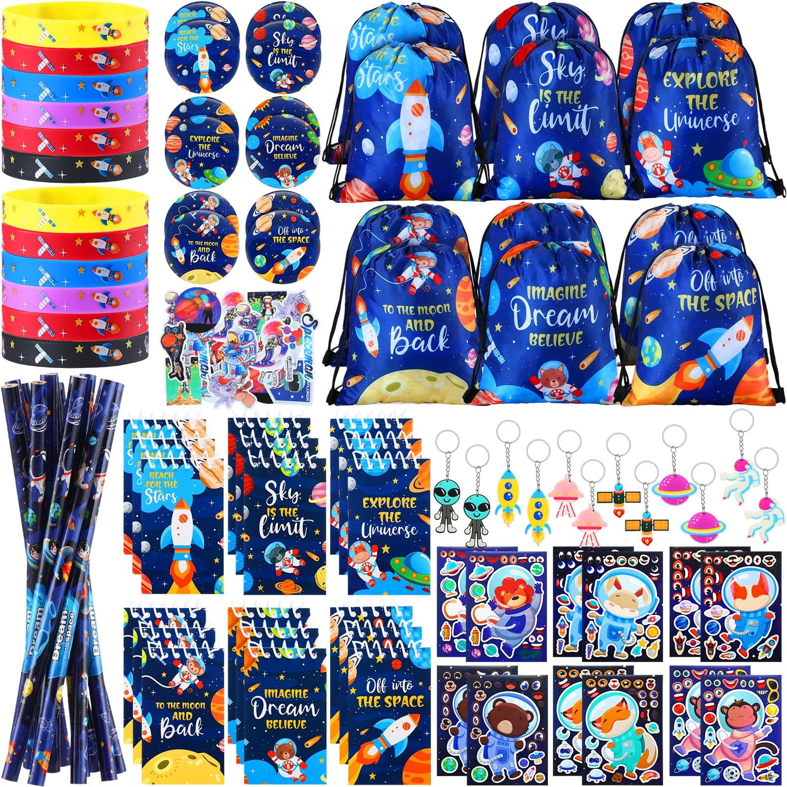 Abbylike 91 Pieces Space Party Favors Set Includes Drawstring Bags ...