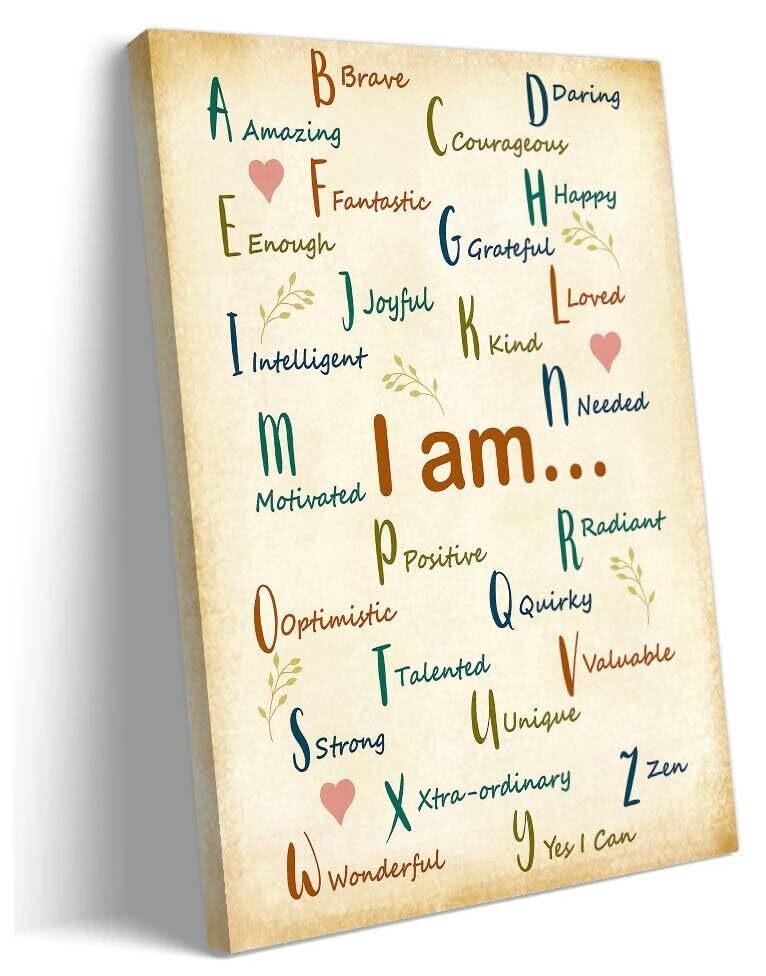 Abc Affirmations Therapy Social Worker Wall Art Classroom Wall Decor ...