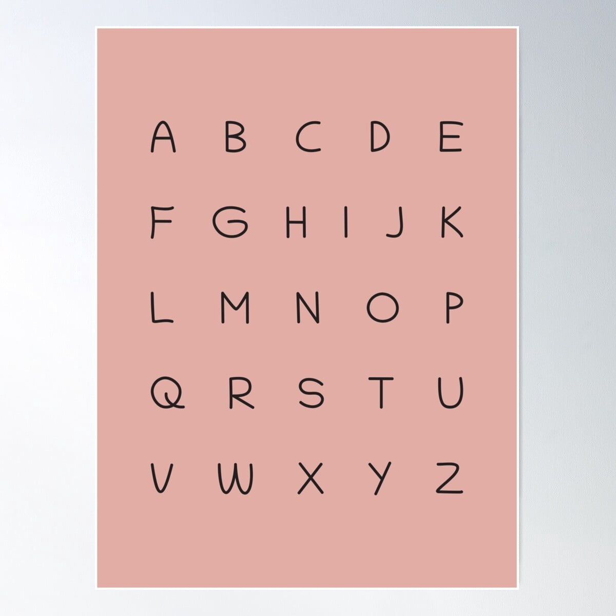 Abc Alphabet Letters For Kids Room, Playroom, Classroom - Pastel Pink ...