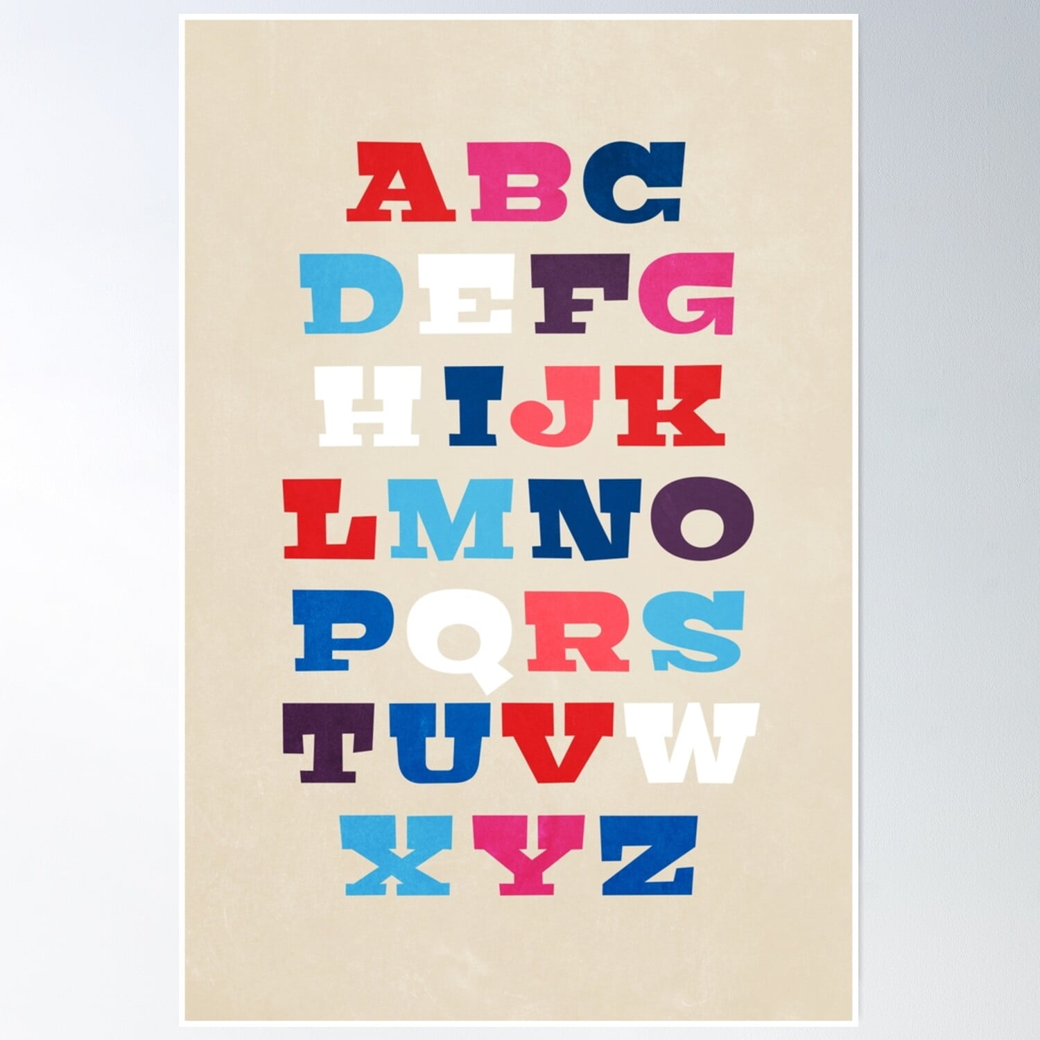 Abc Alphabet - Letters From A To Z Poster Wall Art, Modern Wall Decor ...