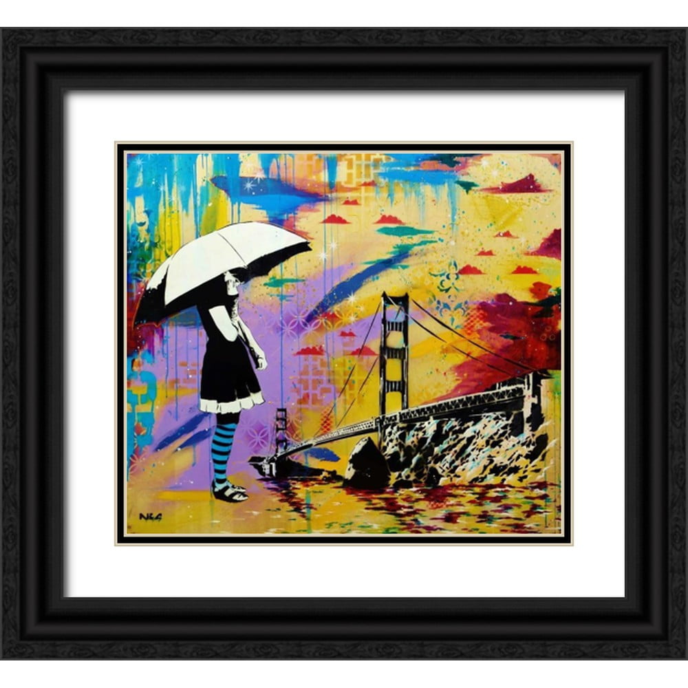 AbcArtAttack 29x26 Black Ornate Wood Framed with Double Matting Museum ...