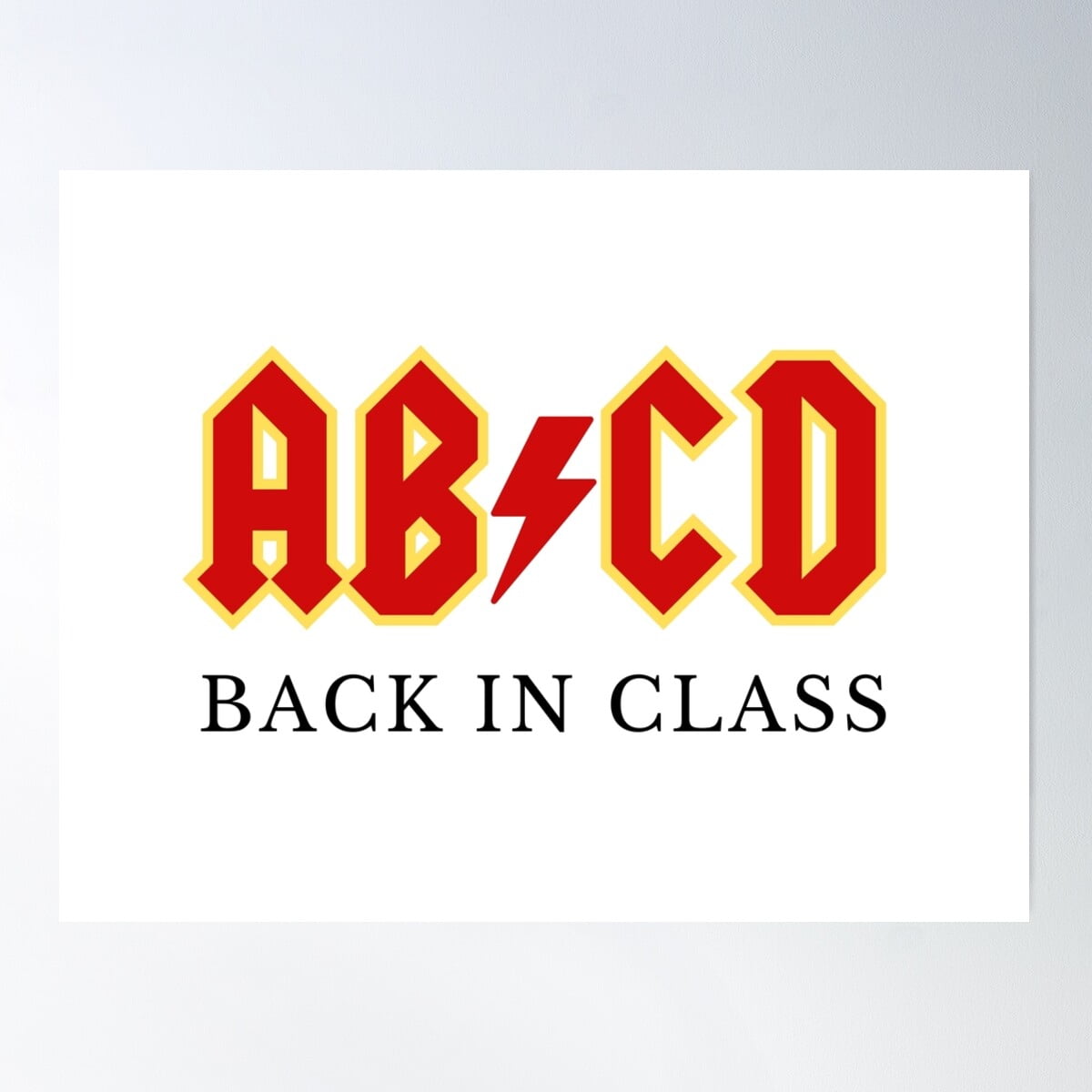 Abcd Back In Class - Color Poster Wall Art, Modern Wall Decor For ...