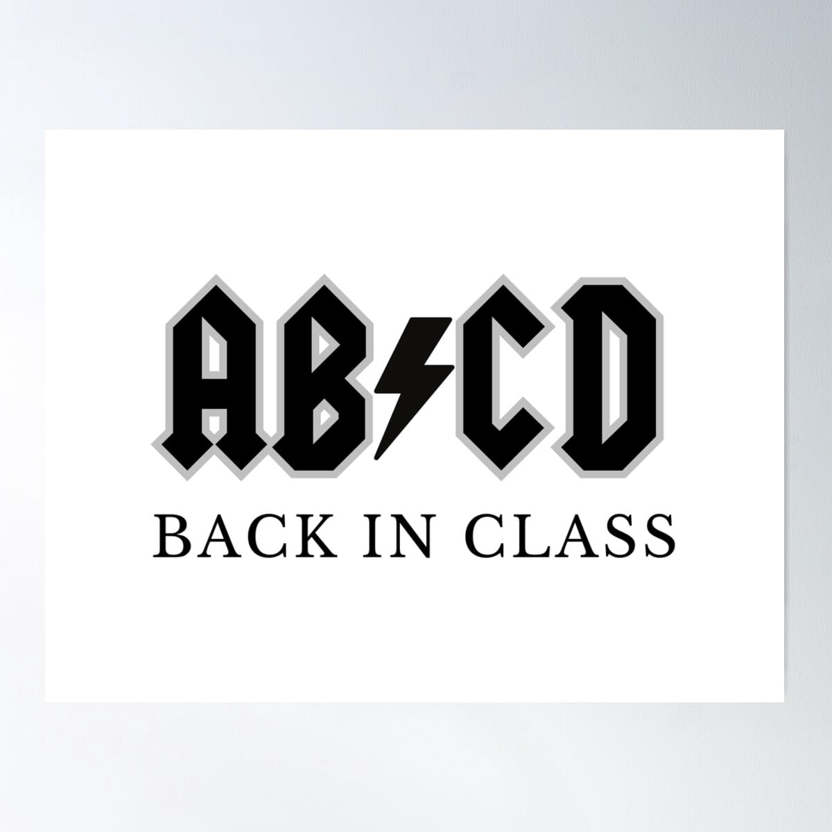 Abcd Back In Class Poster Wall Art, Modern Wall Decor For Living Room ...