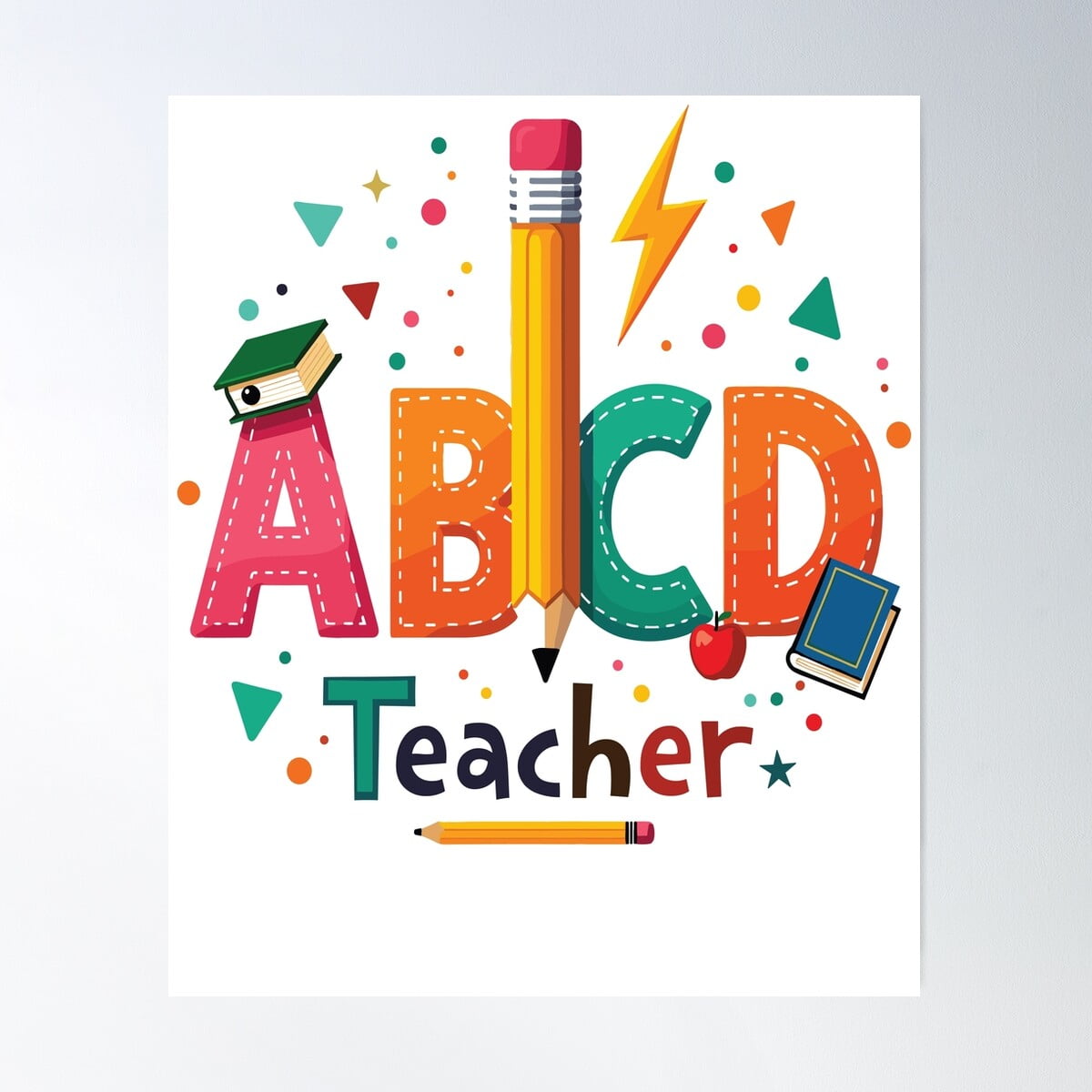Abcd Back To School Cute Gift Forteachers Poster Wall Art, Modern Wall ...