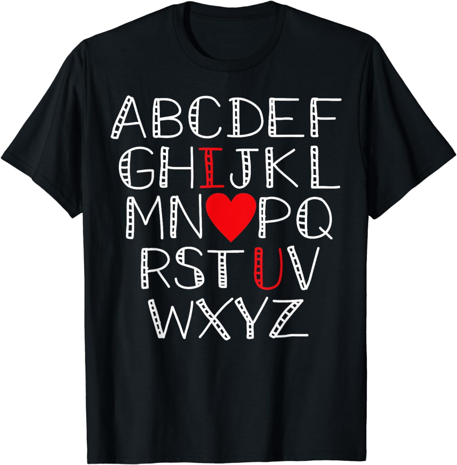 Abcd I Love You Heart Valentines Day Cute Teacher T-Shirt - Walmart.com