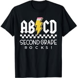 Abcd Second Grade Rocks First Day Of School Back To School T-Shirt ...