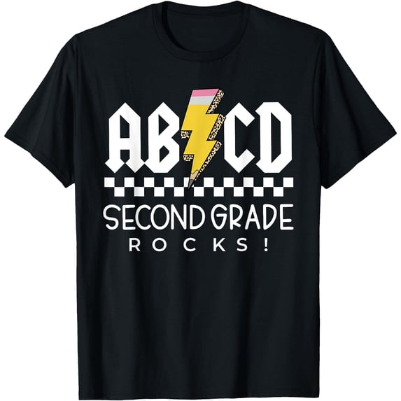 Abcd Second Grade Rocks First Day Of School Back To School T-Shirt ...