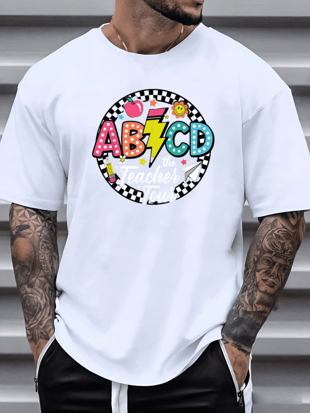 Abcd Teacher Graphic Back To School Alphabet Theme Art Unisex T-Shirt ...