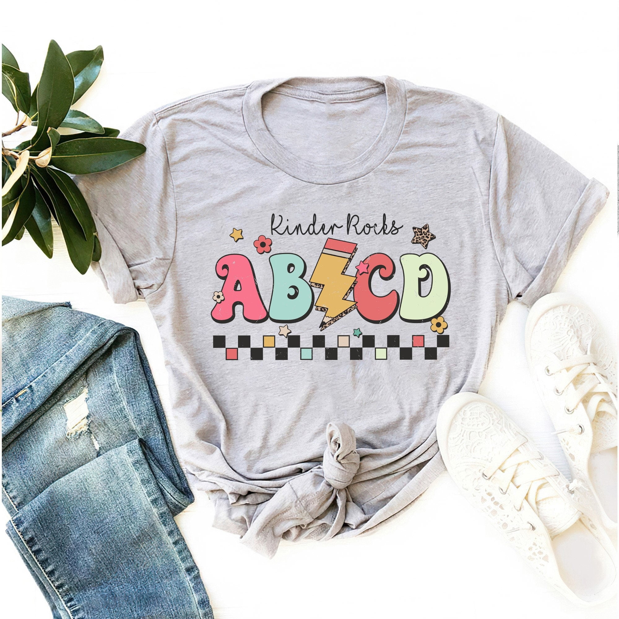 Abcd Teacher Shirt, Kindergarten Teacher Abcd Rock Shirt, Back To ...