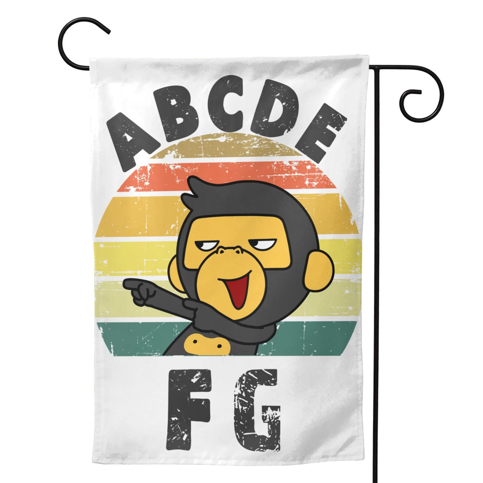 Abcdefg Monkey Garden Flag 12.5"X18" Outdoor Indoor Garden Decor Porch ...