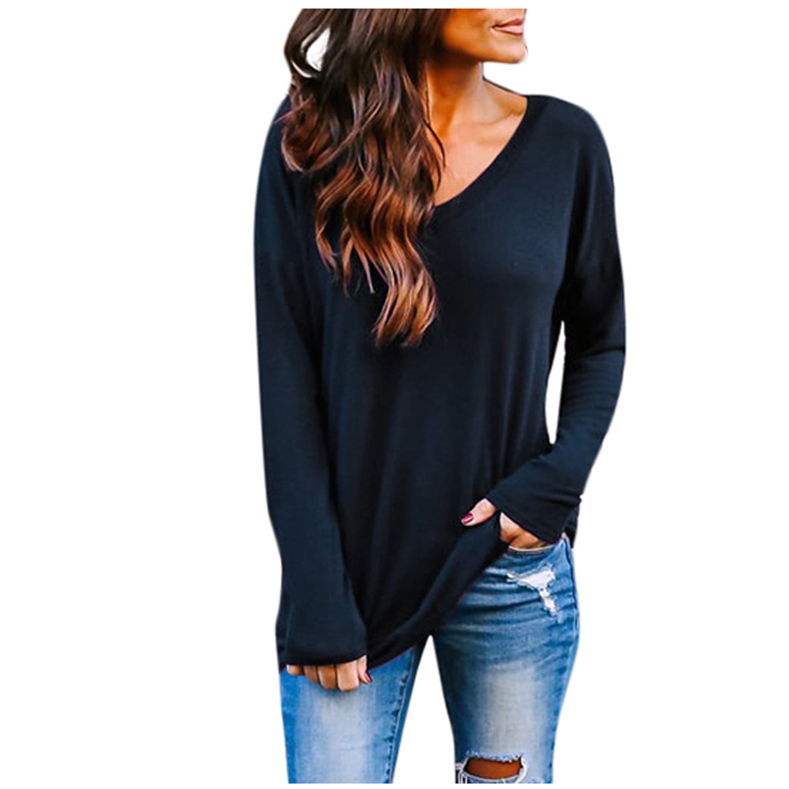 Abcnature Womens Sexy V-Neck Backless T-Shirt Fashion Solid Color Open ...