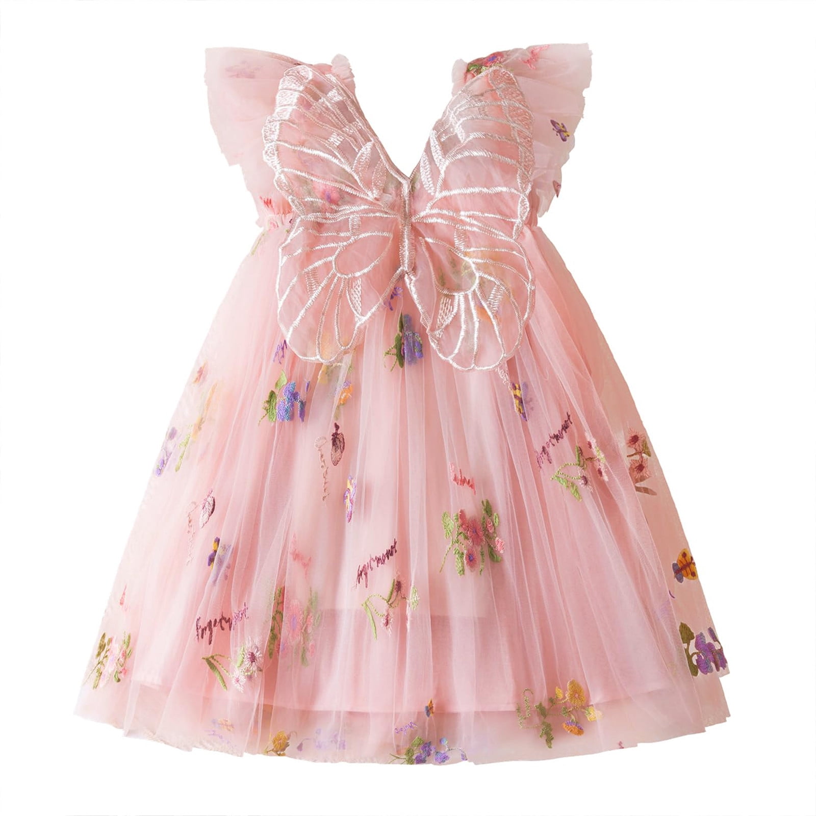 Abcomgle Baby Girl Dresses 12 Months Flower Butterfly Wings Baby ...
