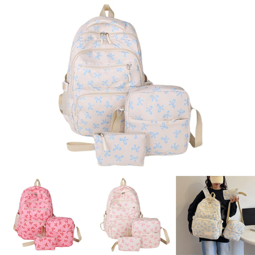 Abcomgle Bow Backpack, Back To School Backpack, Cute Kawaii 3Pcs Set ...