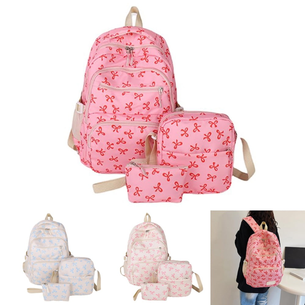 Abcomgle Bow Backpack, Back To School Backpack, Cute Kawaii 3Pcs Set ...