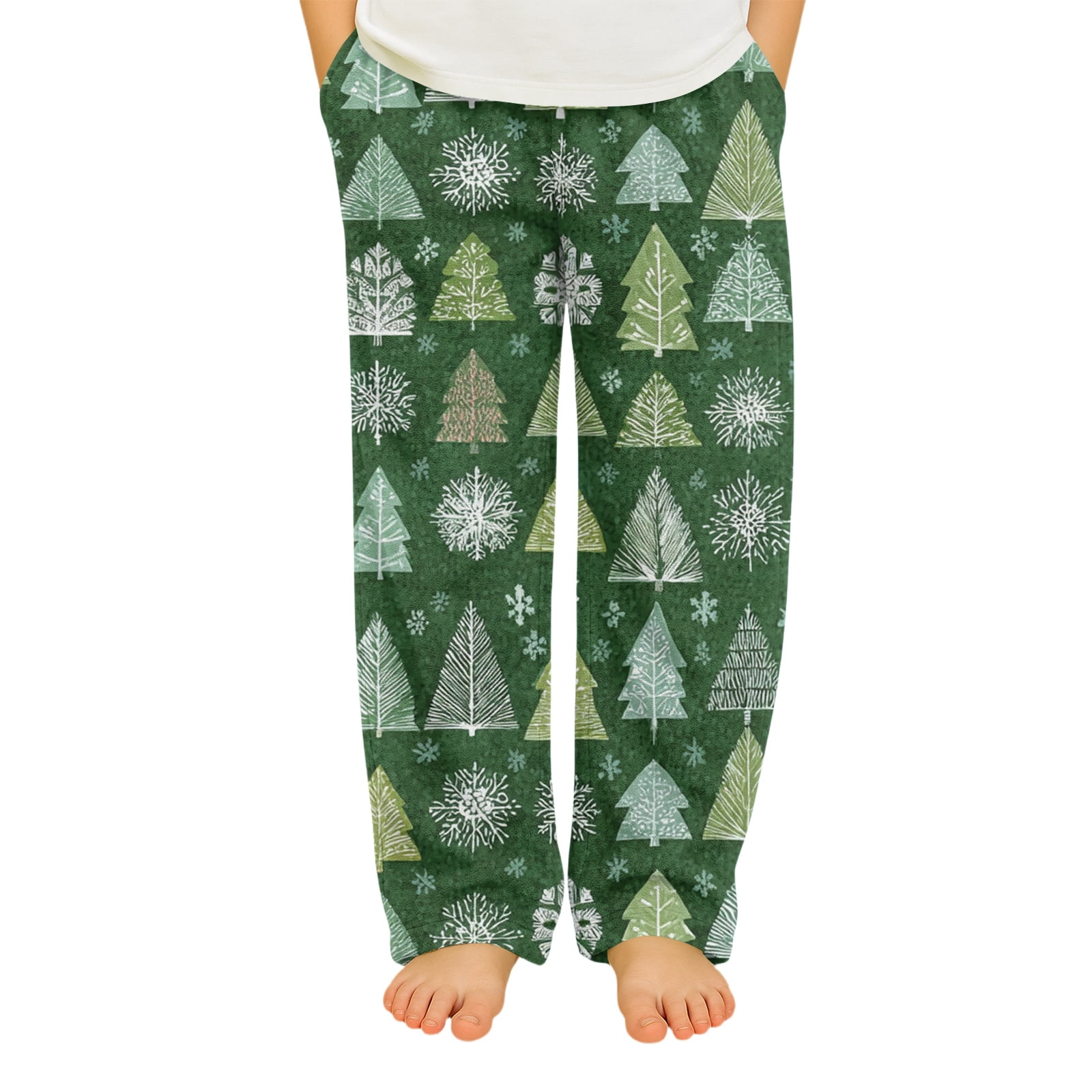 Abcomgle Christmas Pjs Kids Snowflake Christmas Tree Pj Pants for Girls ...