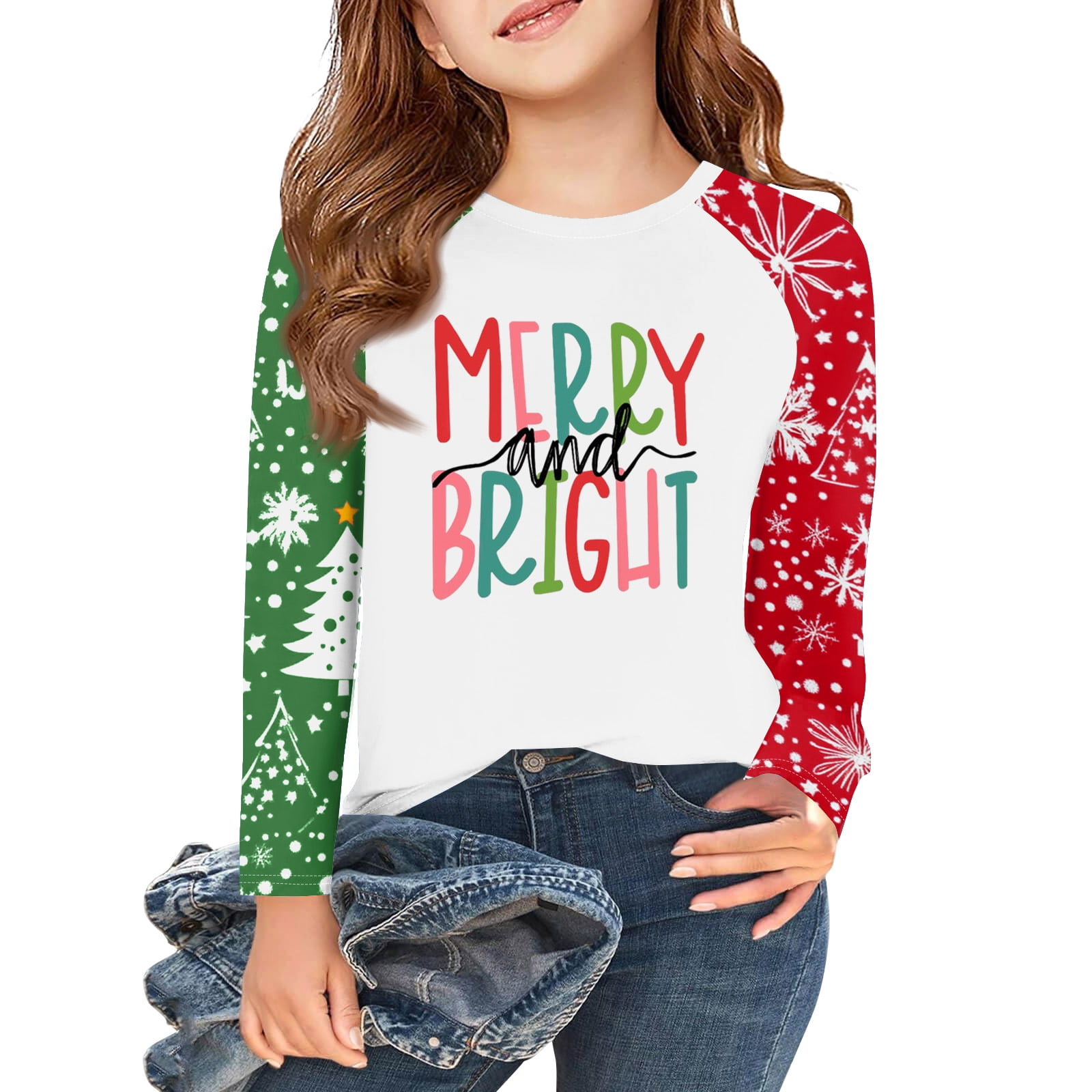 Abcomgle Christmas Shirts for Girls Size 10-12 Ugly Merry and Bright ...