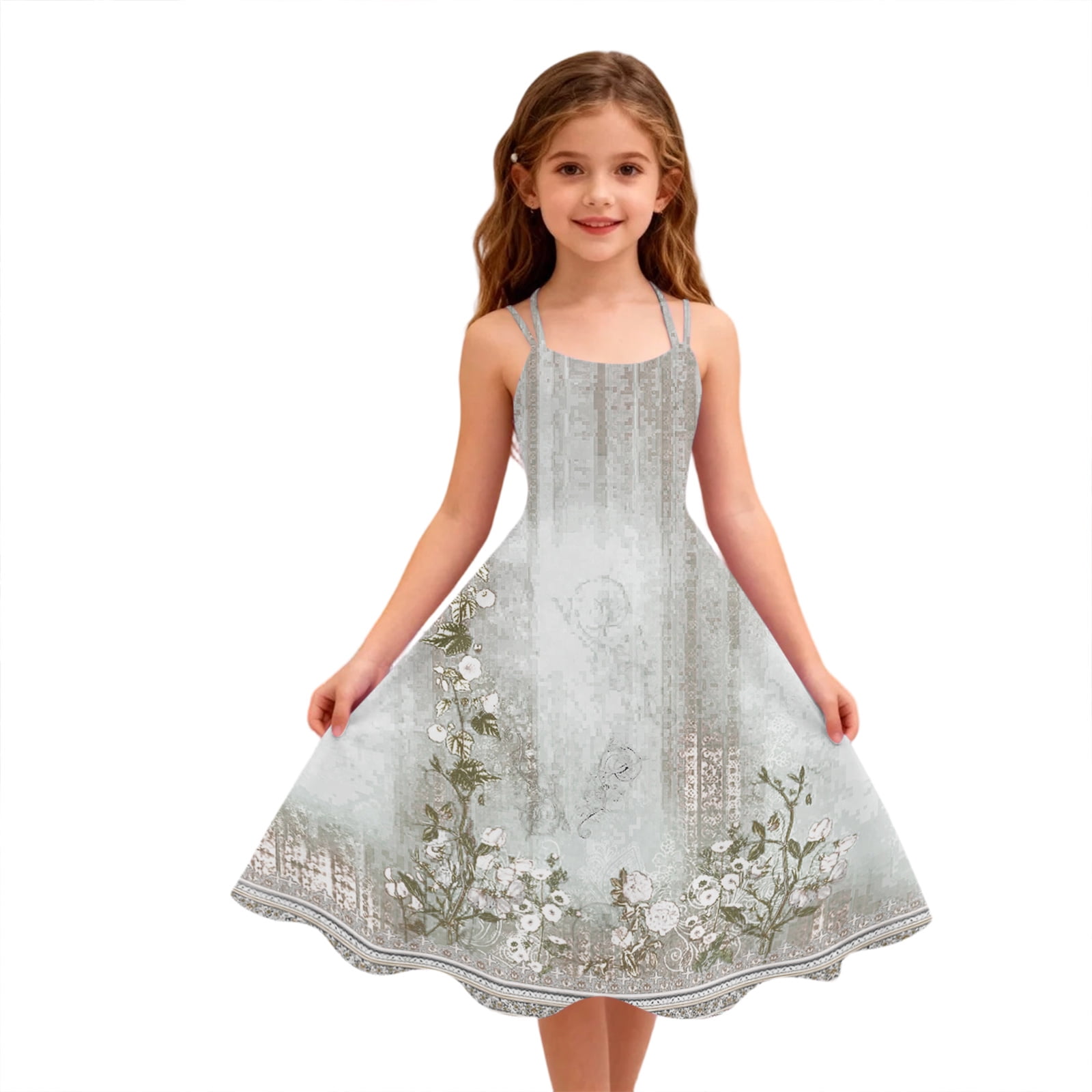 Abcomgle Cute Dresses for Girls 10-12 Casual A-Line Sleeveless Midi ...