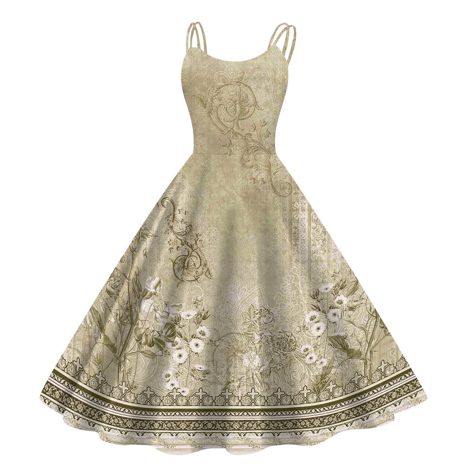 Abcomgle Girls Beach Dress Casual A-Line Sleeveless Midi Dress ...