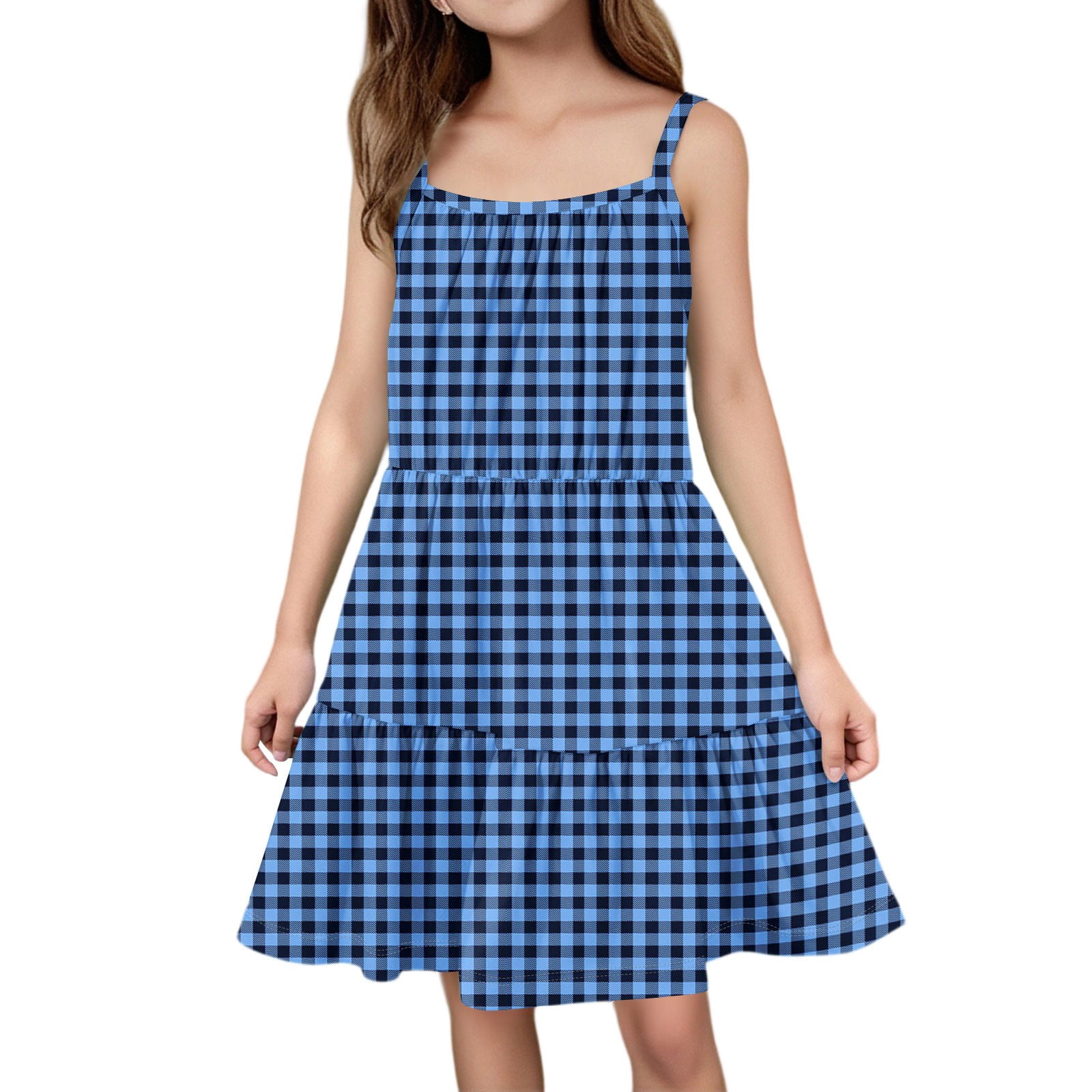 Abcomgle Girls Beach Dress Casual Spaghetti Strap Sleeveless Girls Cami ...