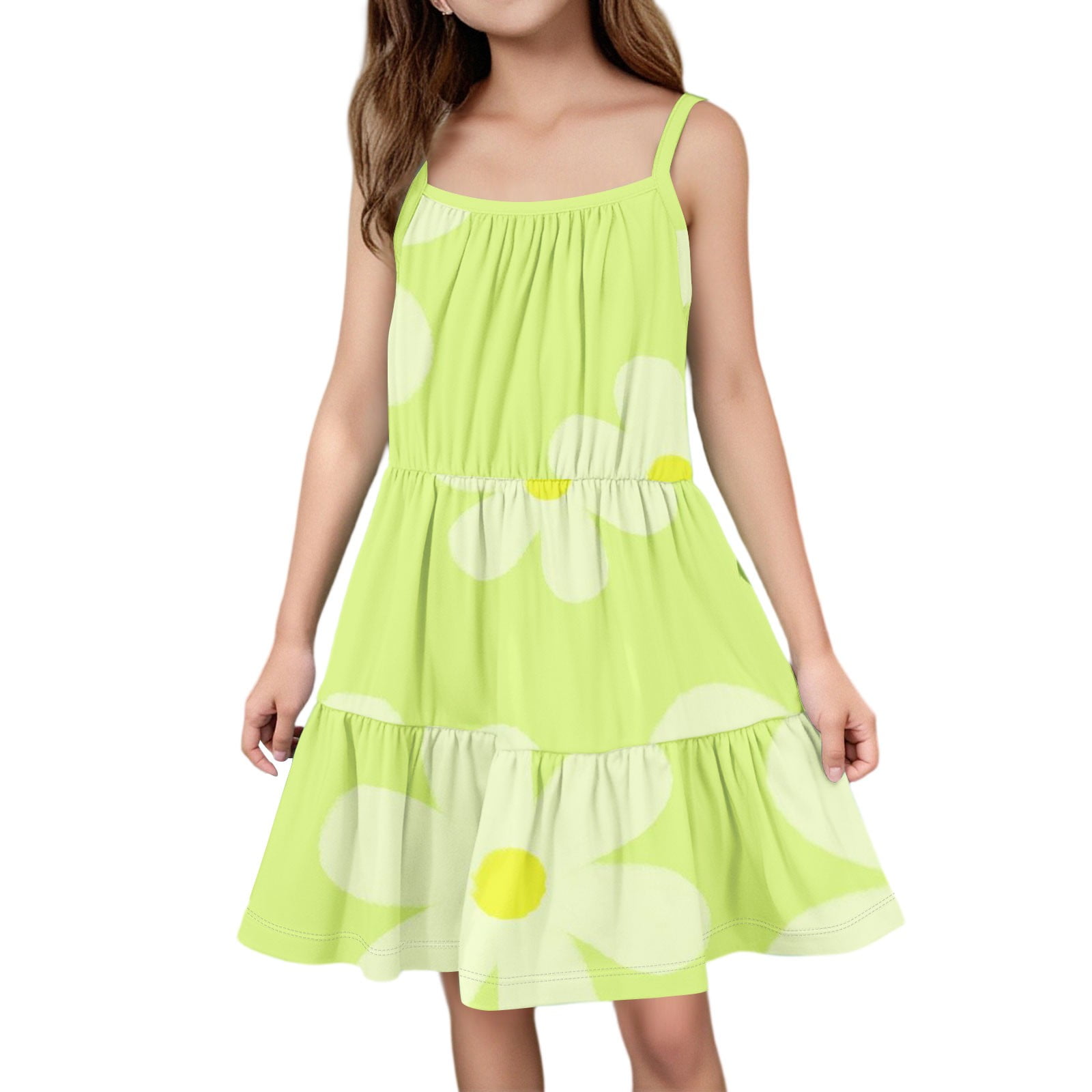 Abcomgle Girls Cami Dresses 10-12 Casual Spaghetti Strap Sleeveless ...