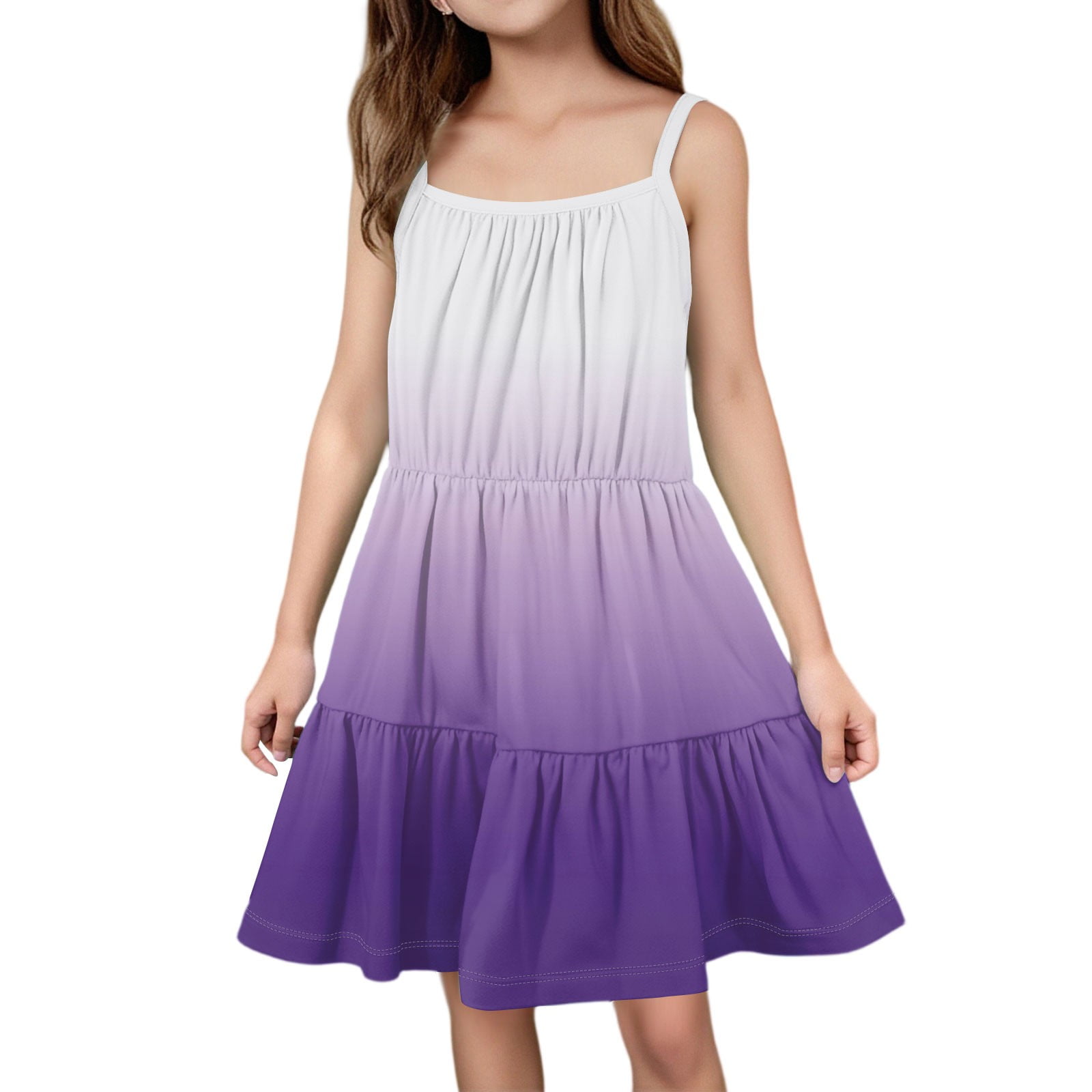 Abcomgle Girls Cami Dresses 10-12 Casual Spaghetti Strap Sleeveless ...