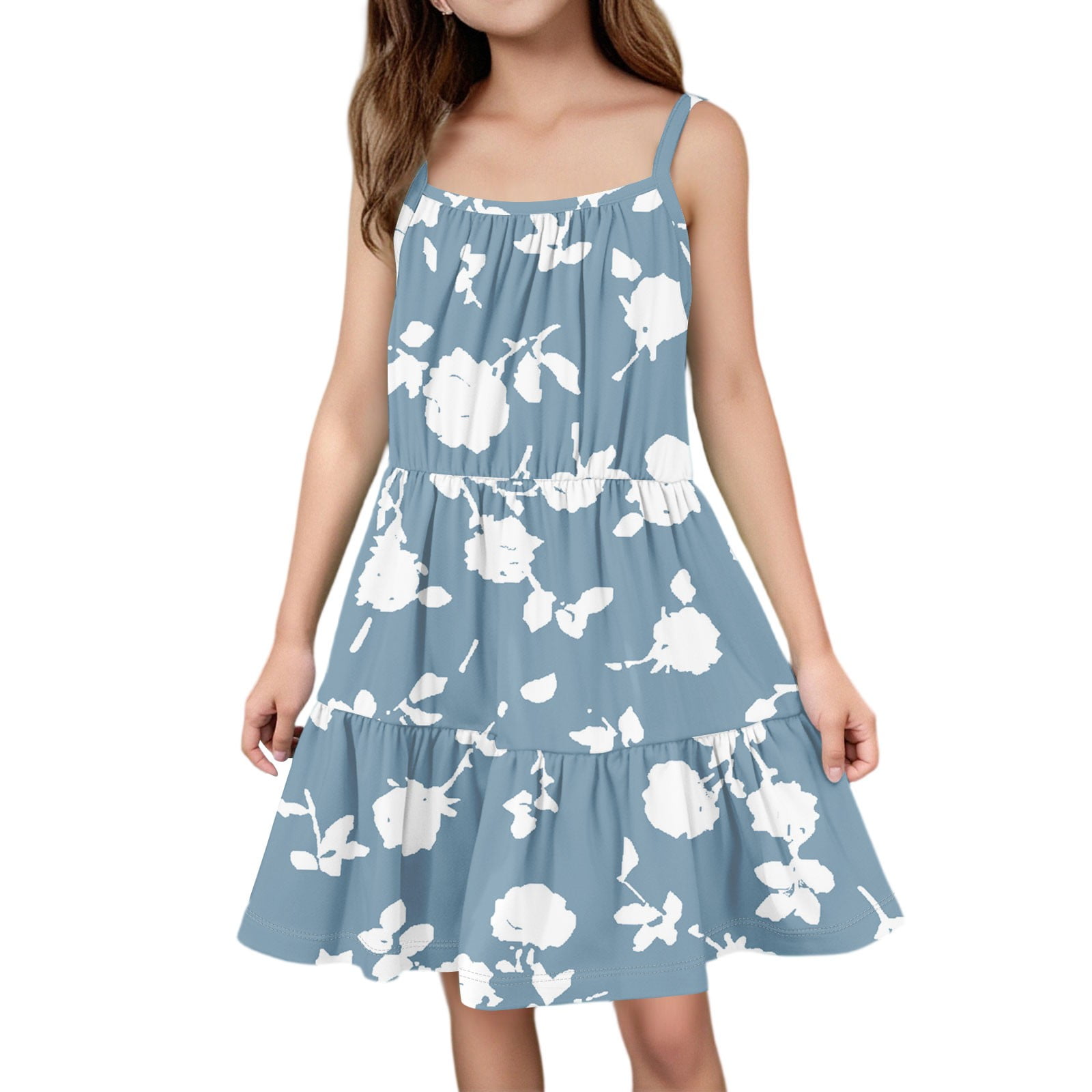Abcomgle Girls Cami Dresses 10-12 Casual Spaghetti Strap Sleeveless ...
