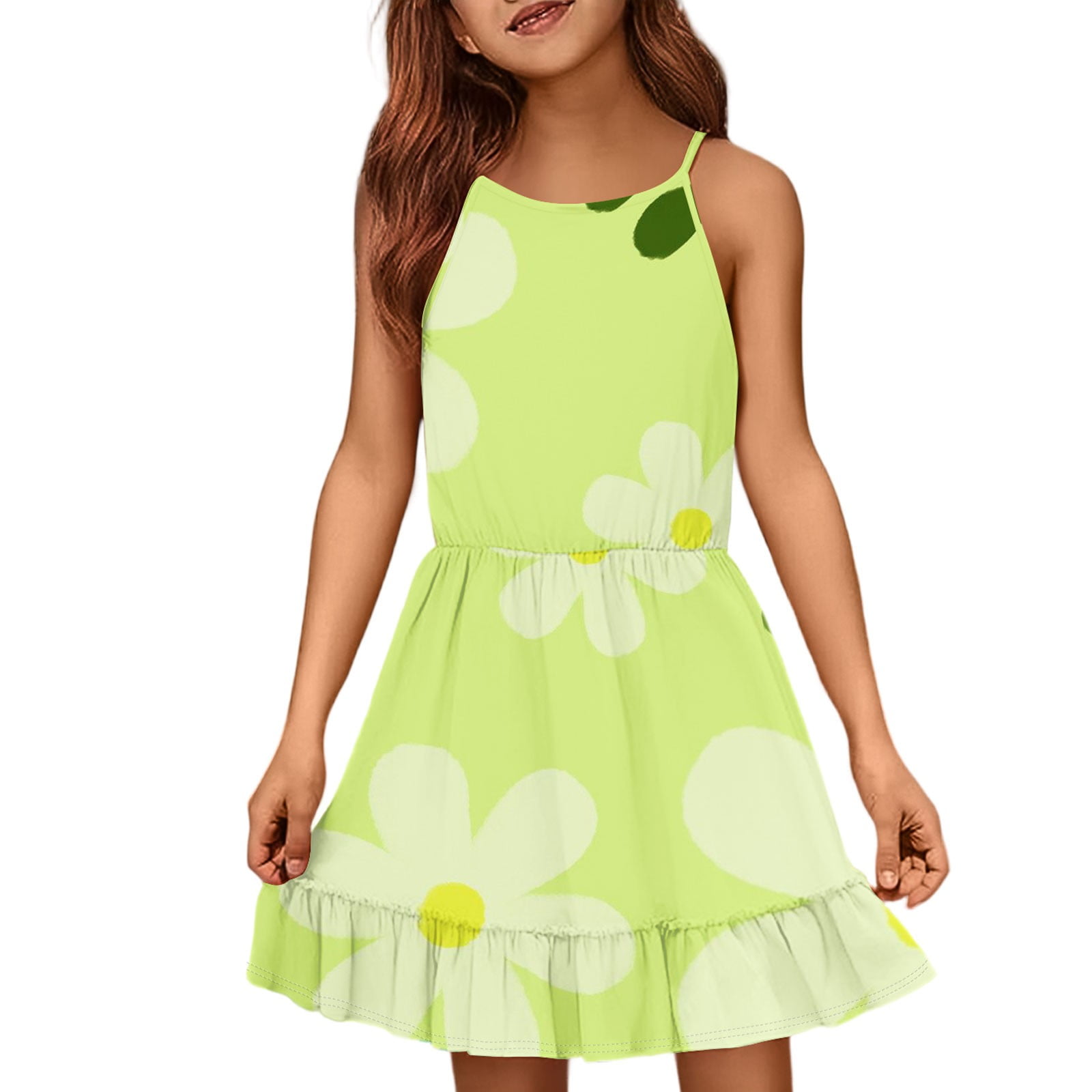 Abcomgle Girls Cami Dresses 7-16 Spaghetti Strap Sleeveless Cami Dress ...